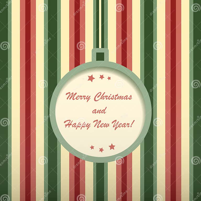 Christmas Card with Round Frame. Stock Vector - Illustration of bauble ...