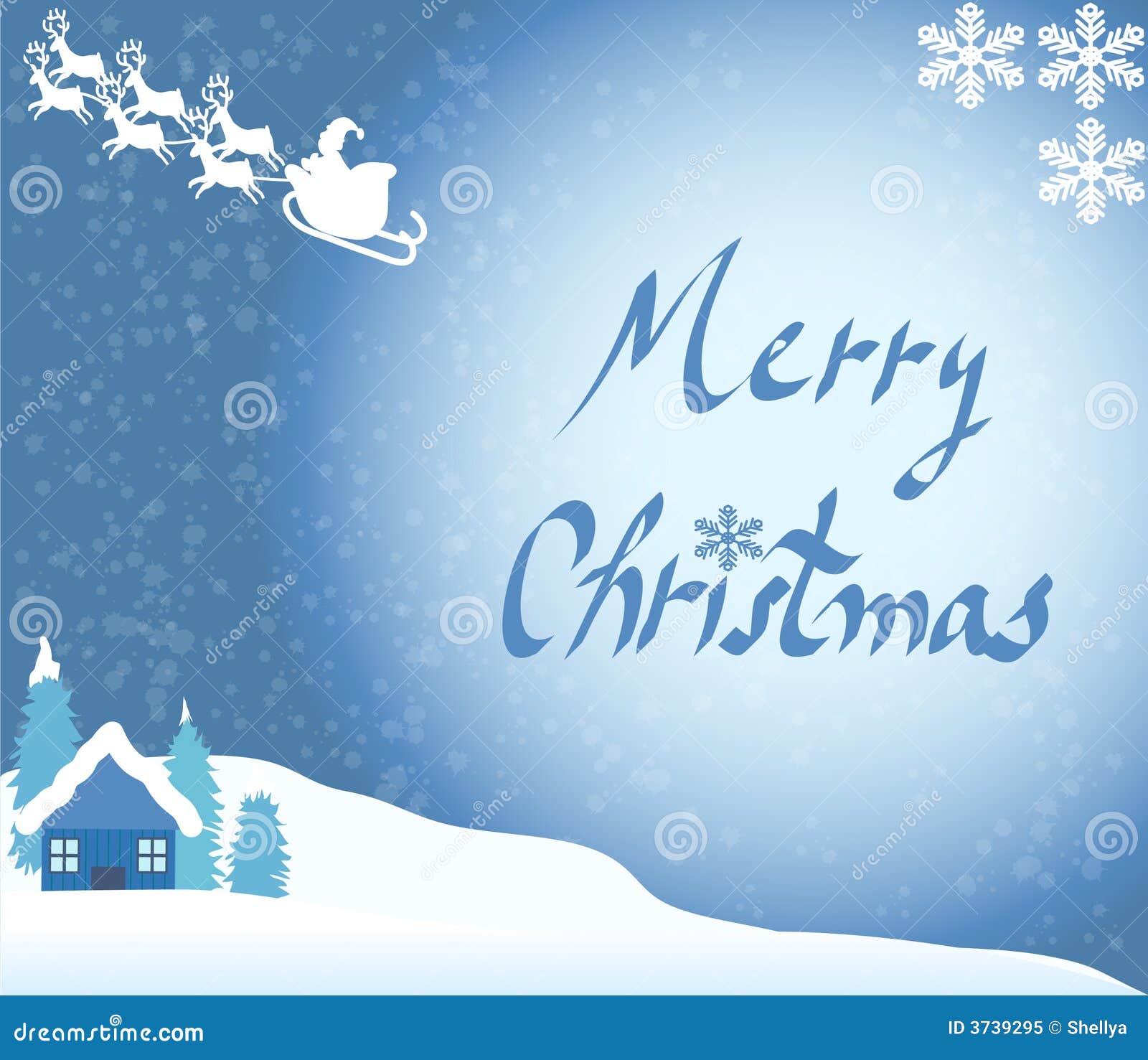 Christmas Card:santa and Snow Stock Illustration - Illustration of ...