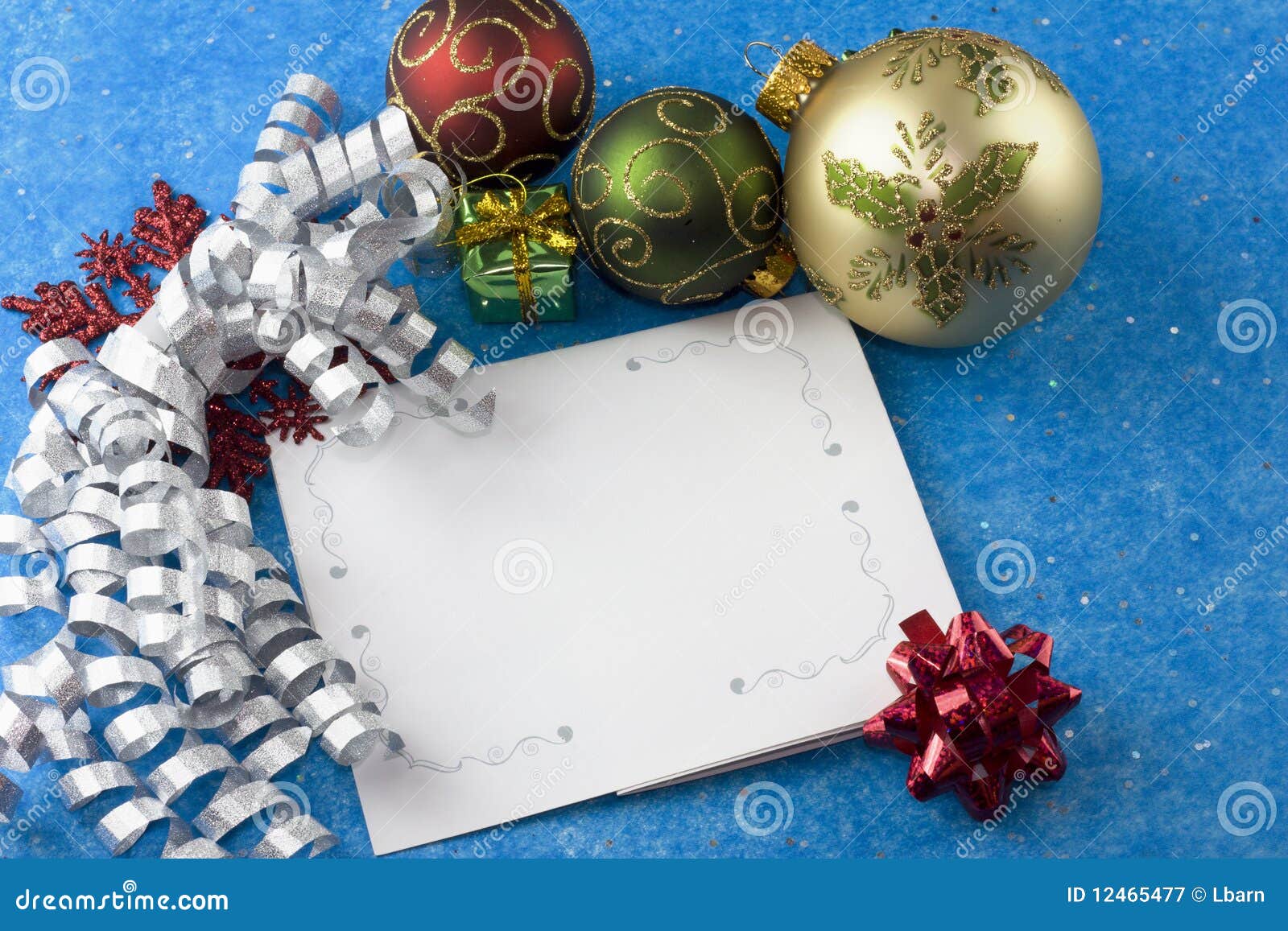 Christmas Card Silver Ribbon Stock Image - Image of holiday, christmas ...