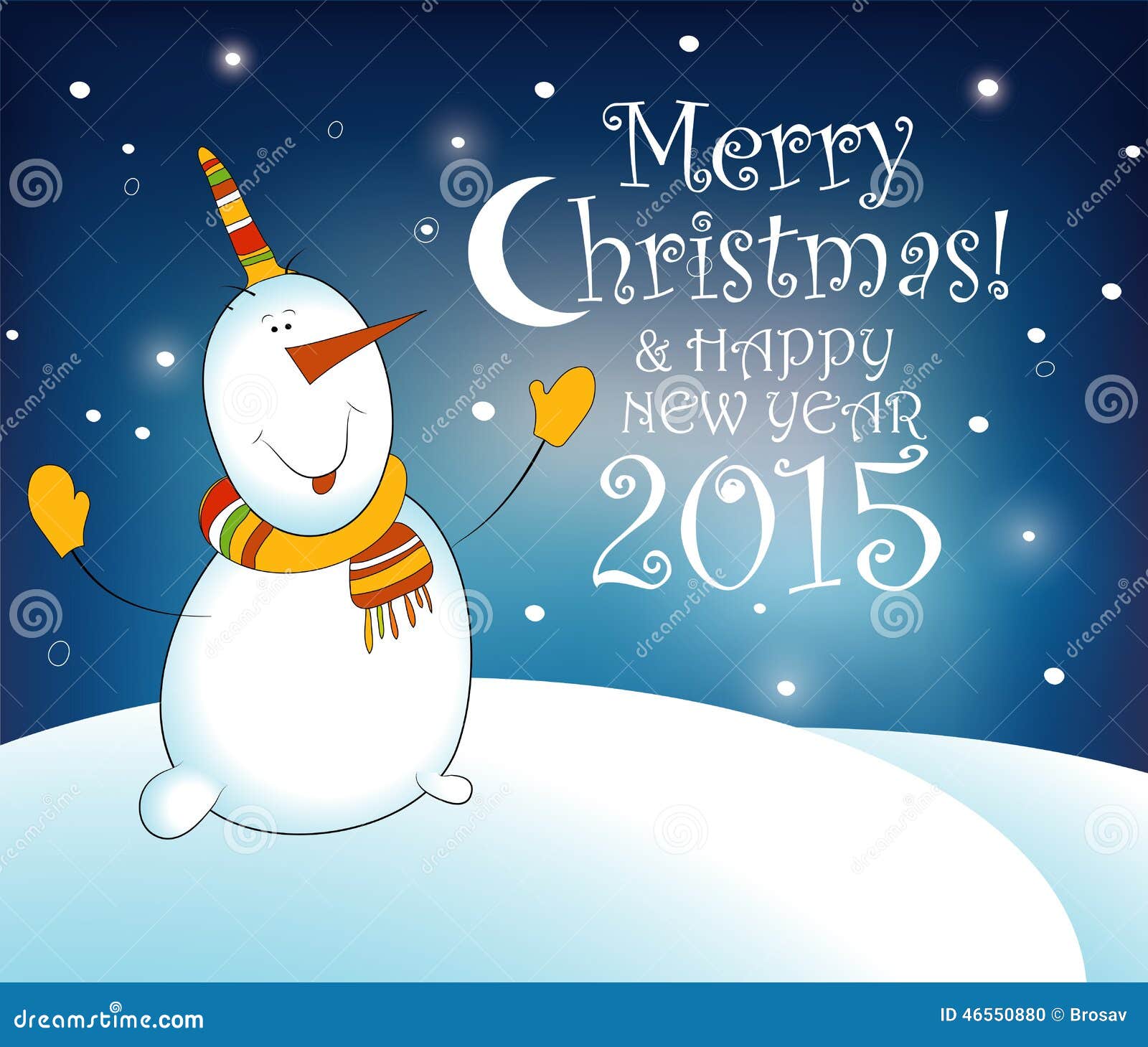 Christmas Card with Snowman. EPS 10 Vector Stock Illustration ...