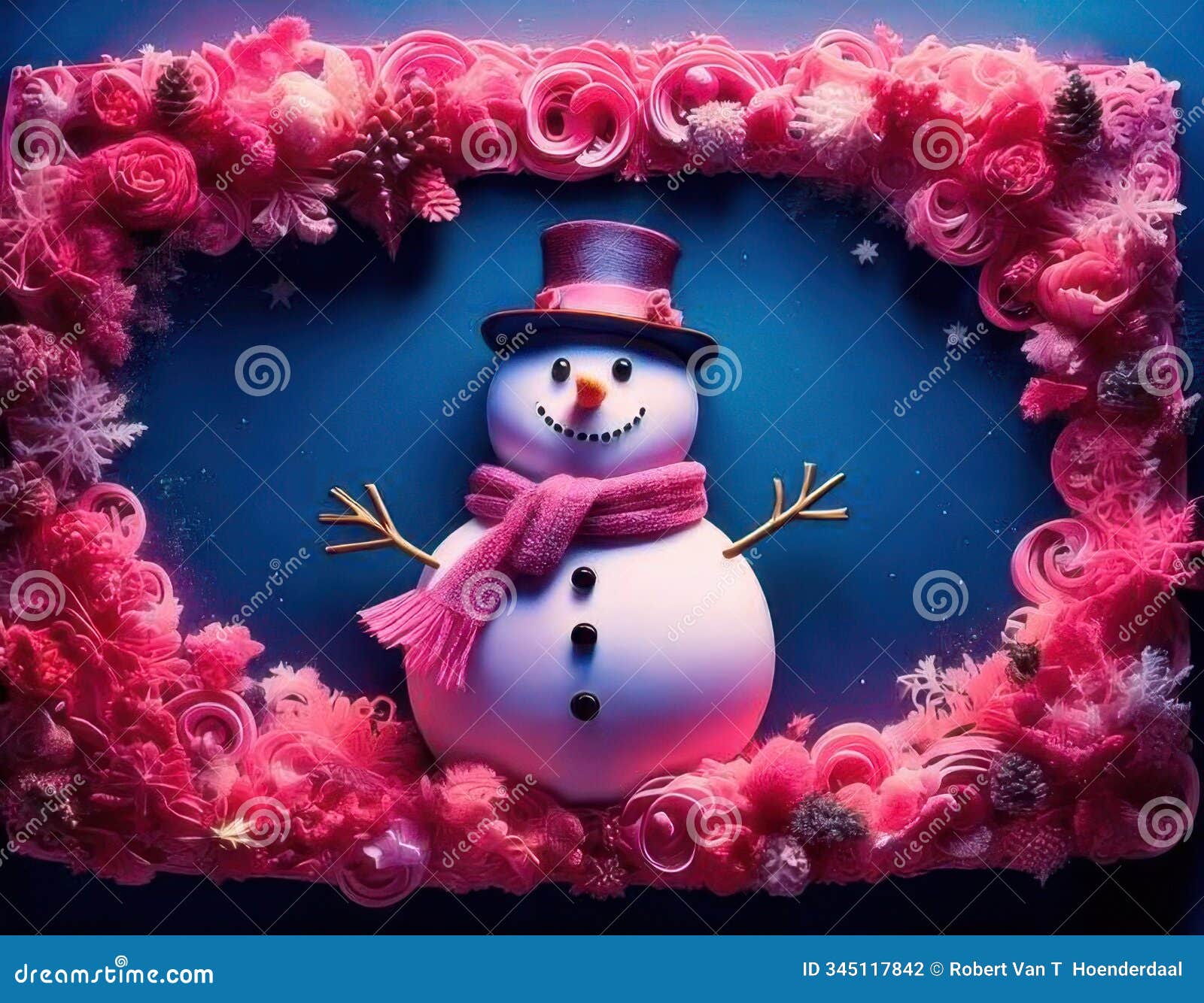 Christmas Card with Snowman and Swirl Frame at 14-11-2024 Stock ...