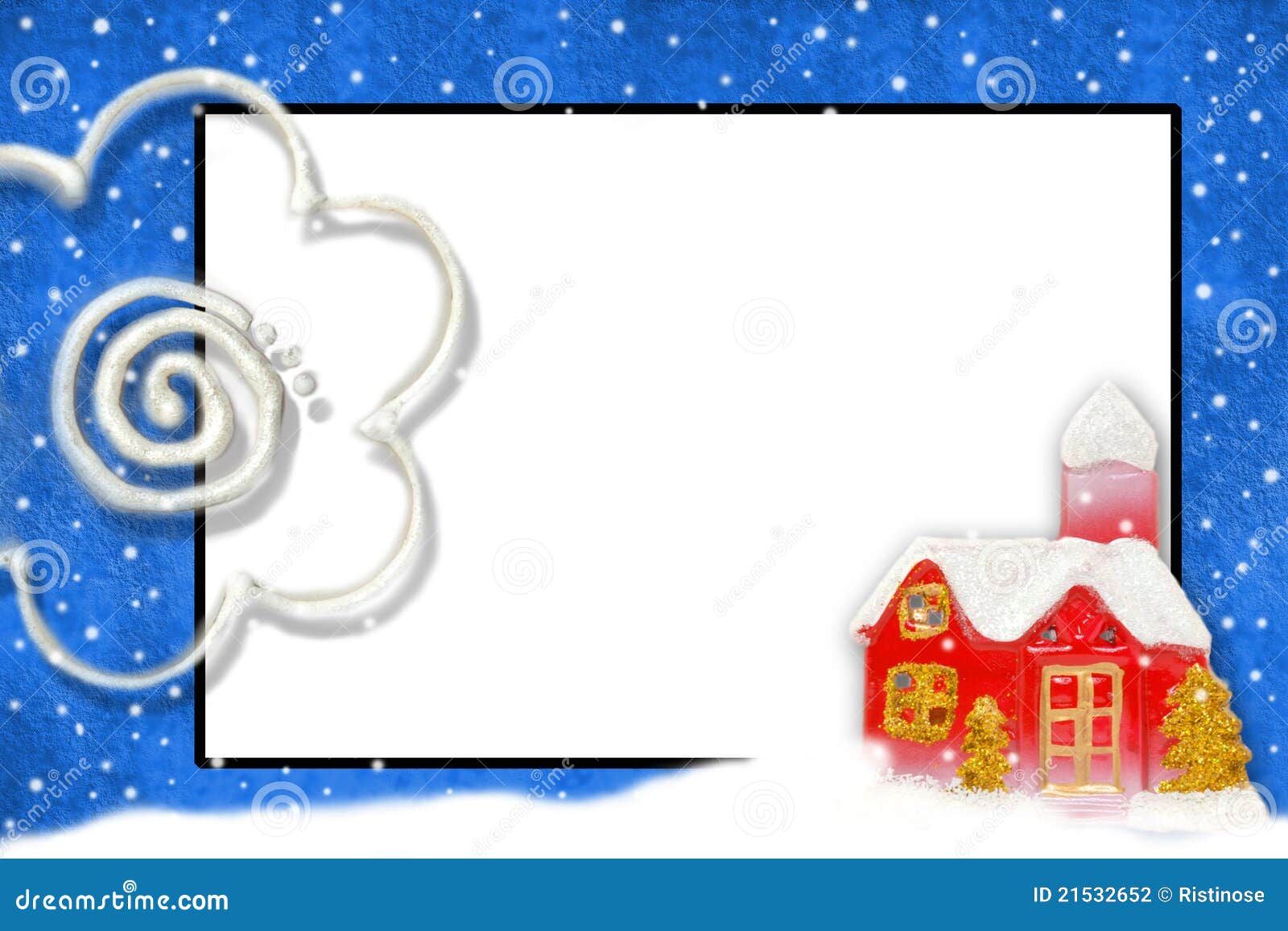 Christmas Card with Space for Text Snowy House Stock Illustration ...