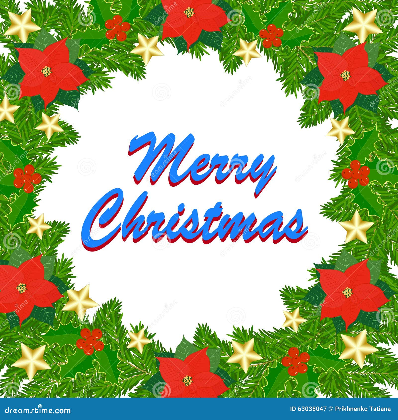 Christmas card with text stock vector. Illustration of happy - 63038047