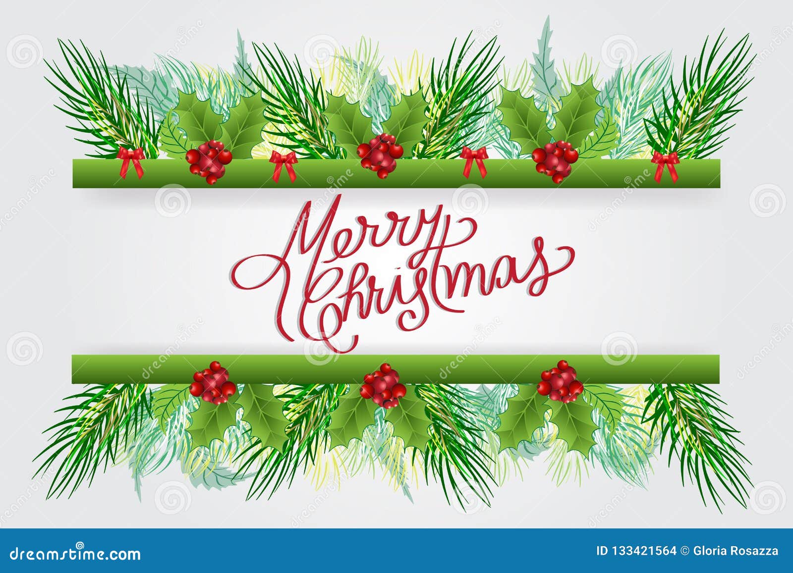 Christmas Greetings Banner Card Vector Stock Vector - Illustration of ...