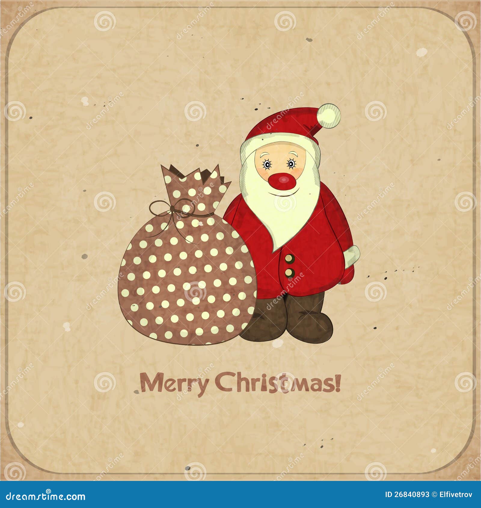 Christmas Cards with Cartoon Santa and Gift Stock Vector - Illustration ...