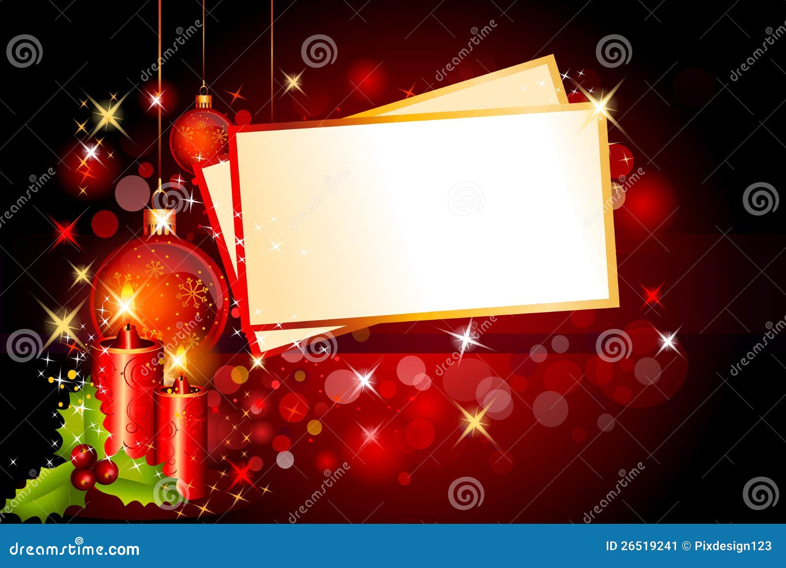 Christmas Cards on the Red Colored Background Stock Illustration ...