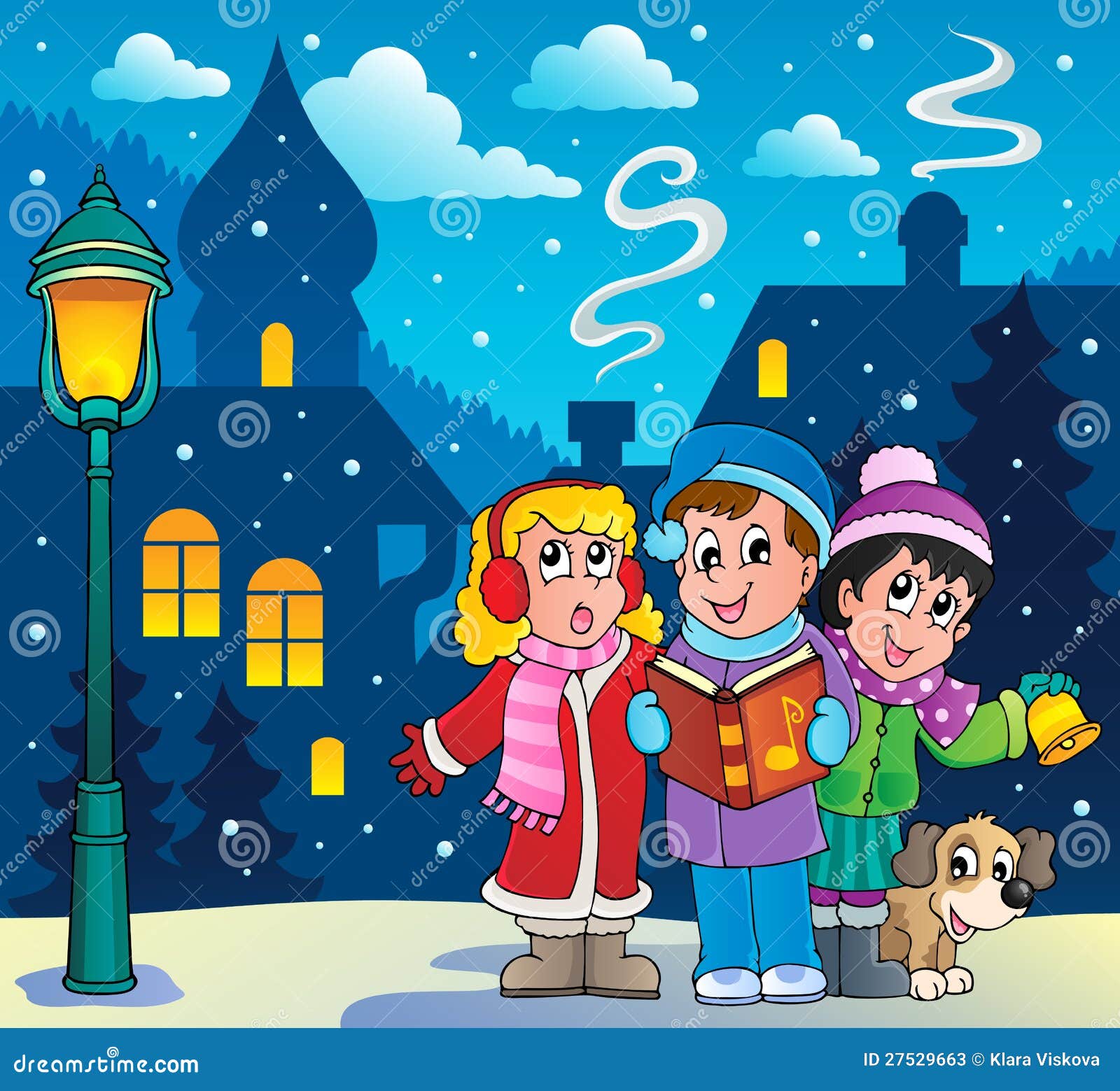Christmas Carol Singers Theme 1 Cartoon Vector | CartoonDealer.com ...
