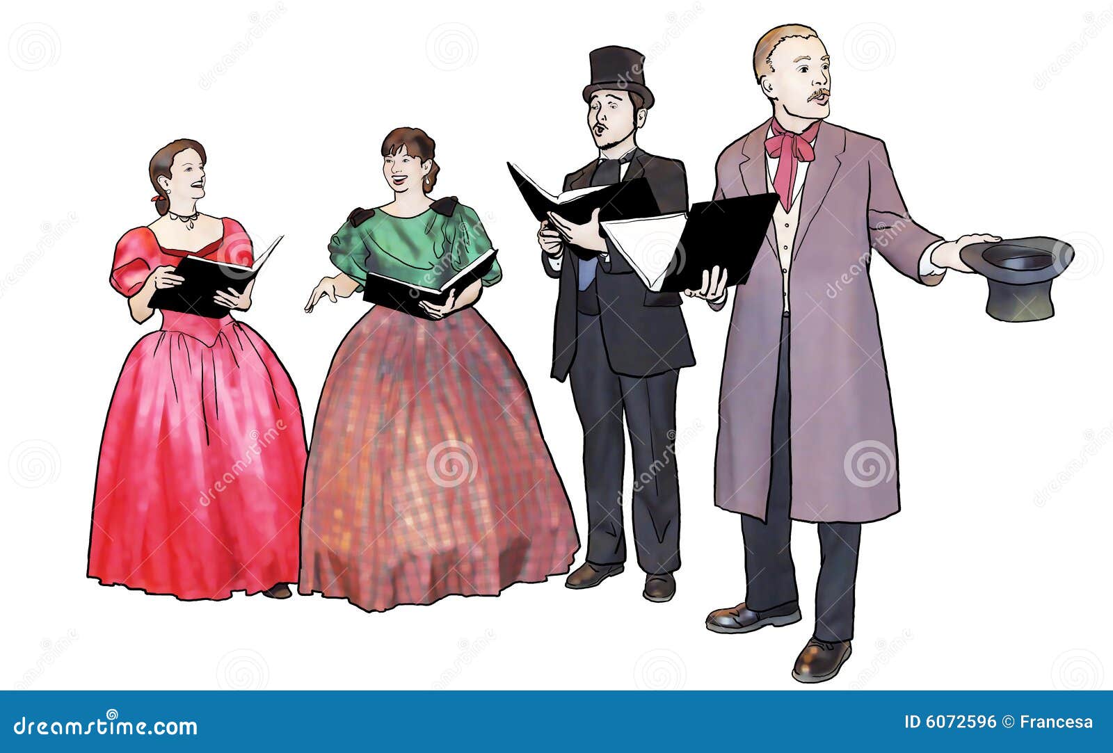 Christmas Carolers stock illustration. Illustration of season - 6072596