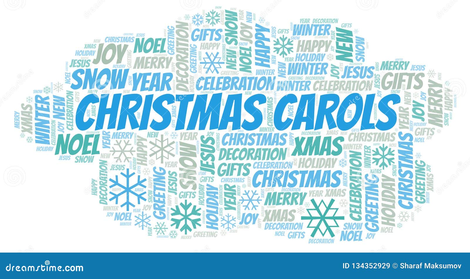 Christmas Carols Word Cloud Stock Illustration - Illustration of ...