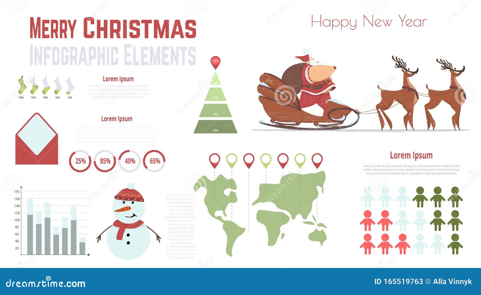 Christmas Cartoon Vector of a Infographics Elements Stock Vector ...