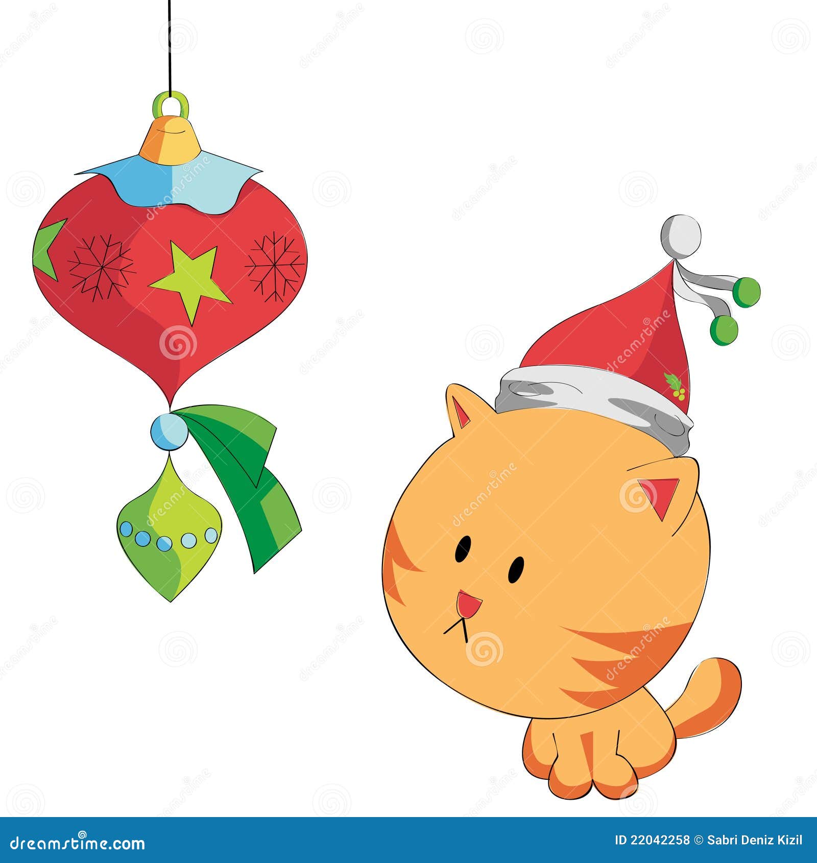 Christmas cat stock vector. Illustration of year, cartoon - 22042258