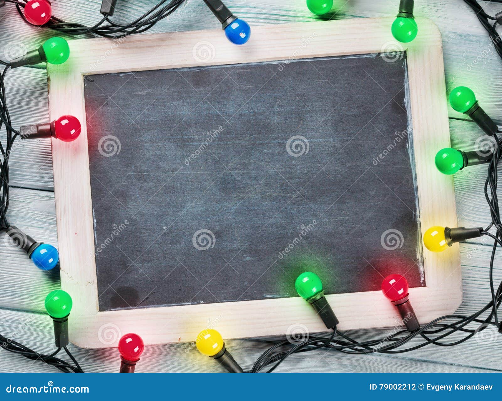 Christmas Chalkboard and Lights Stock Photo - Image of frame, copy ...