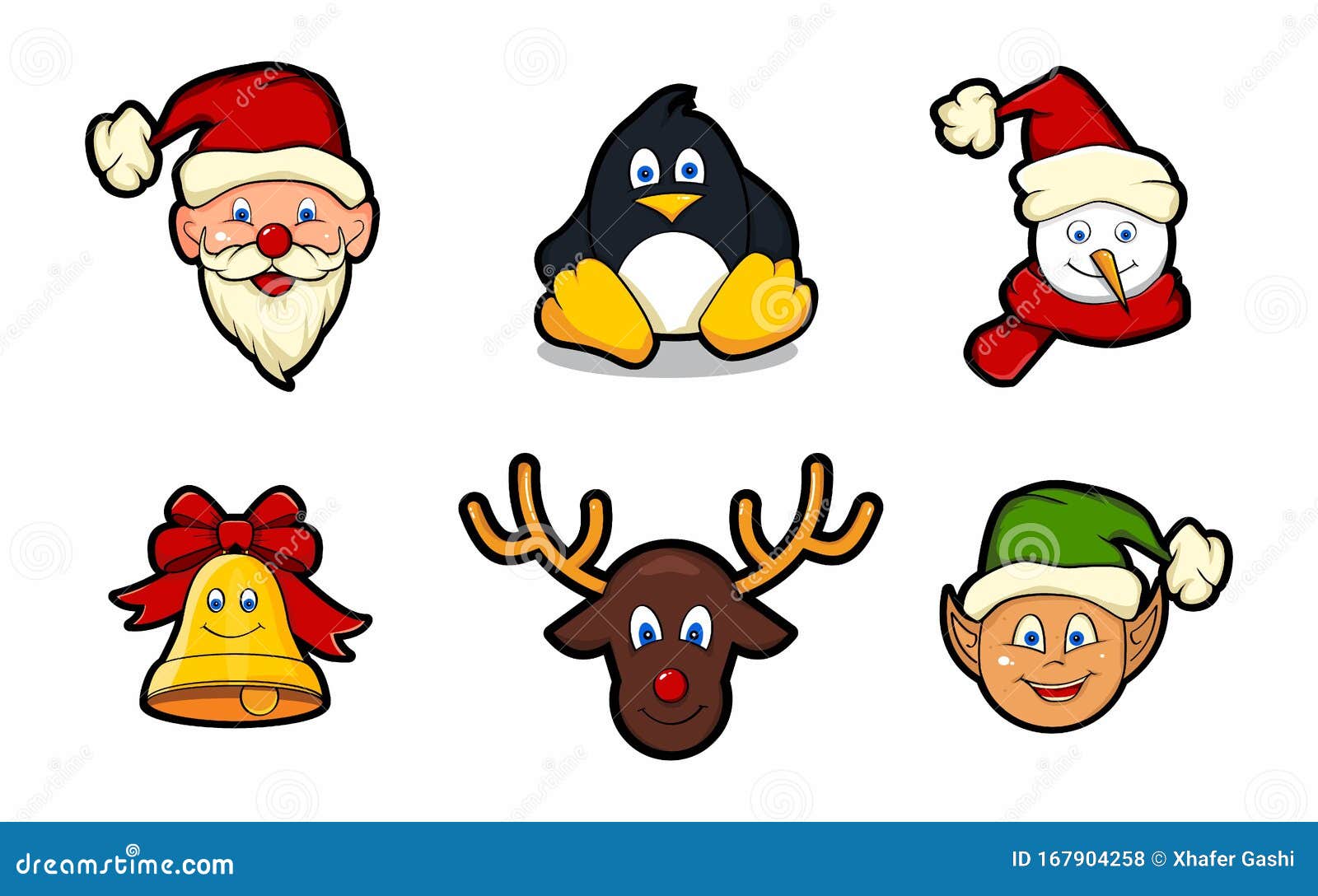 Christmas Character Set stock vector. Illustration of bell - 167904258