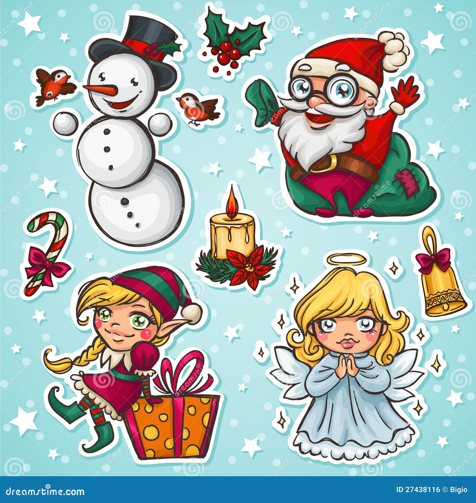 Christmas Characters Set Vector Cartoon | CartoonDealer.com #46625189