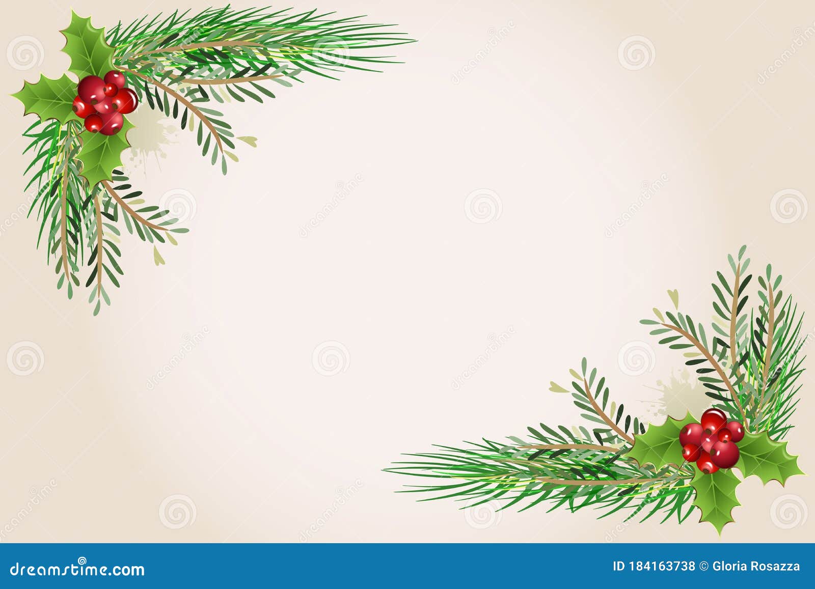 Christmas Ornaments Vintage Corner Frame Vector Stock Vector ...