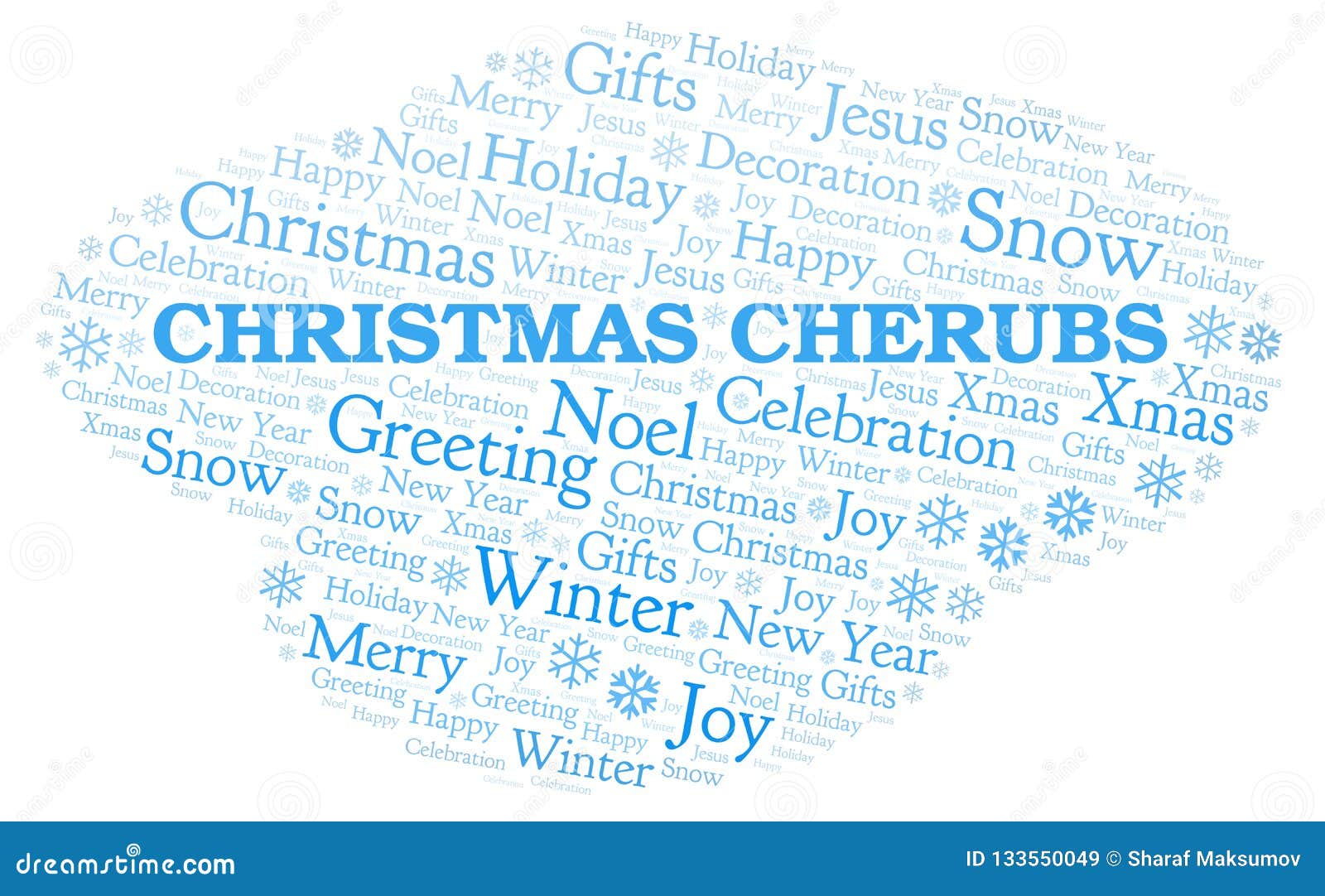 Christmas Cherubs Word Cloud Stock Illustration - Illustration of ...