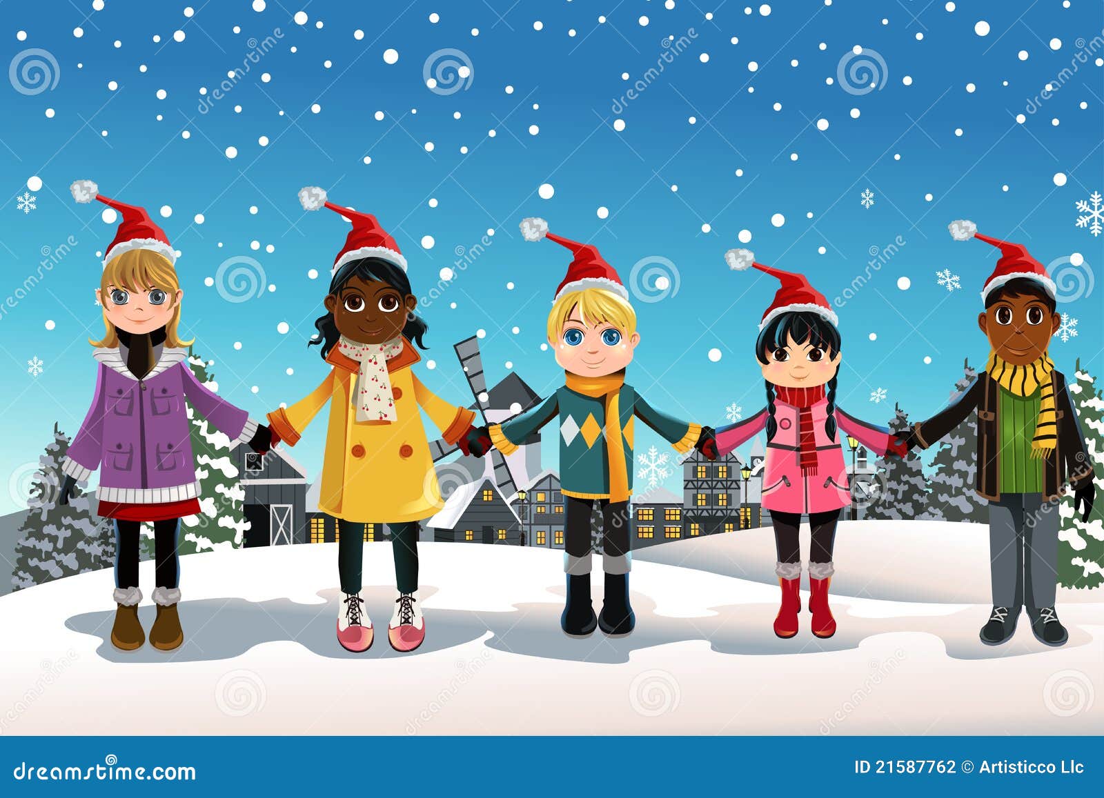 Christmas children stock vector. Illustration of christmas - 21587762