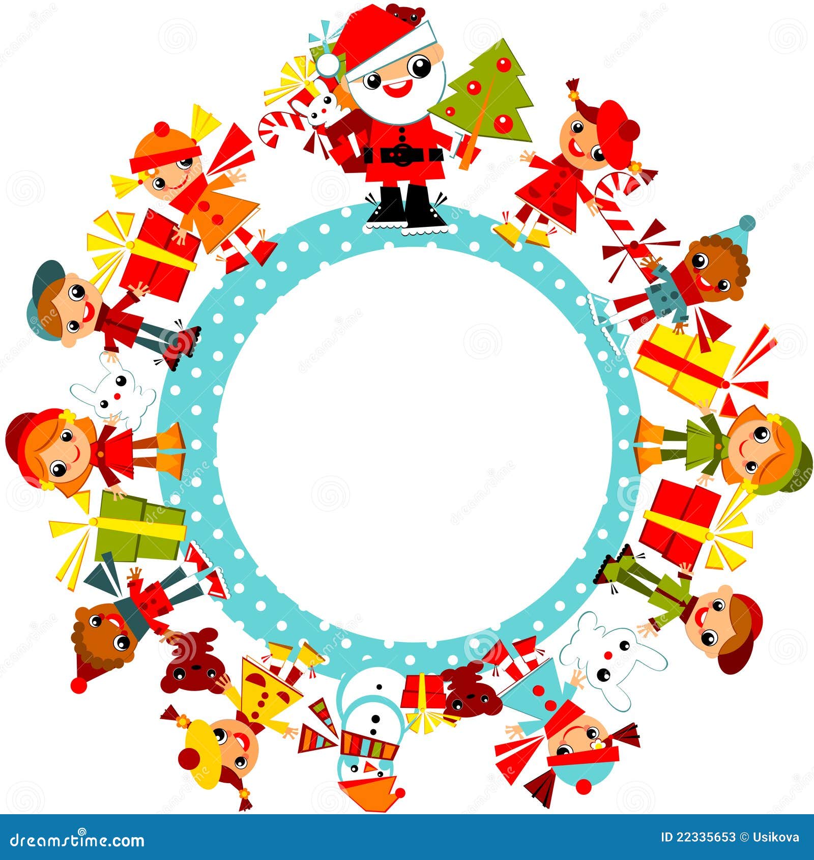 Christmas Children on the Planet. Stock Vector - Illustration of child ...