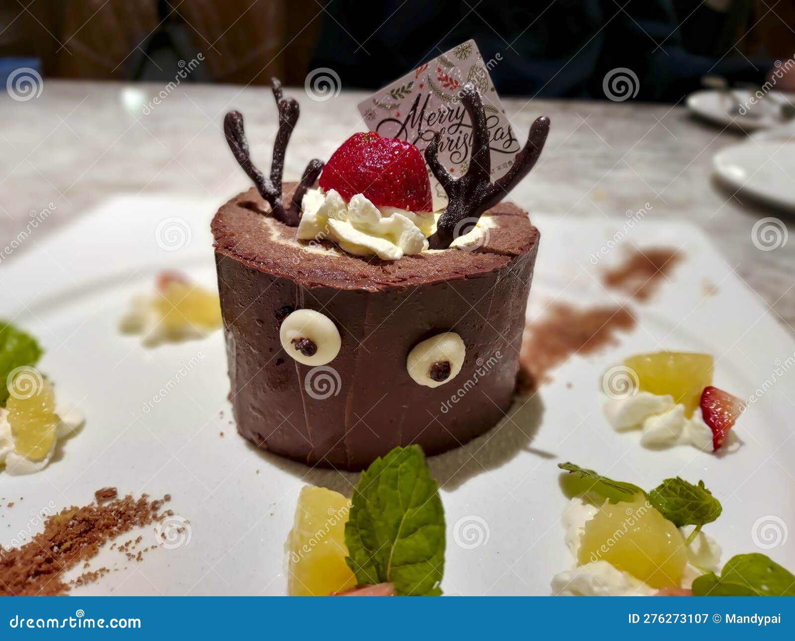 Christmas Chocolate Cake in the Shape of a Moose Stock Image - Image of ...