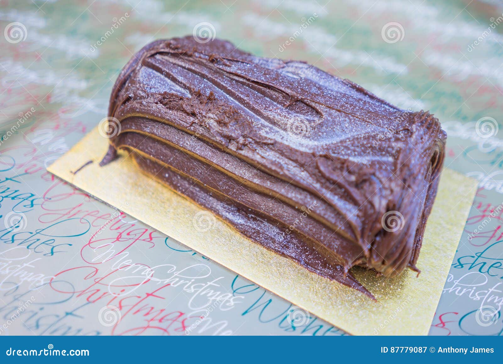 Christmas chocolate log stock image. Image of sweets - 87779087