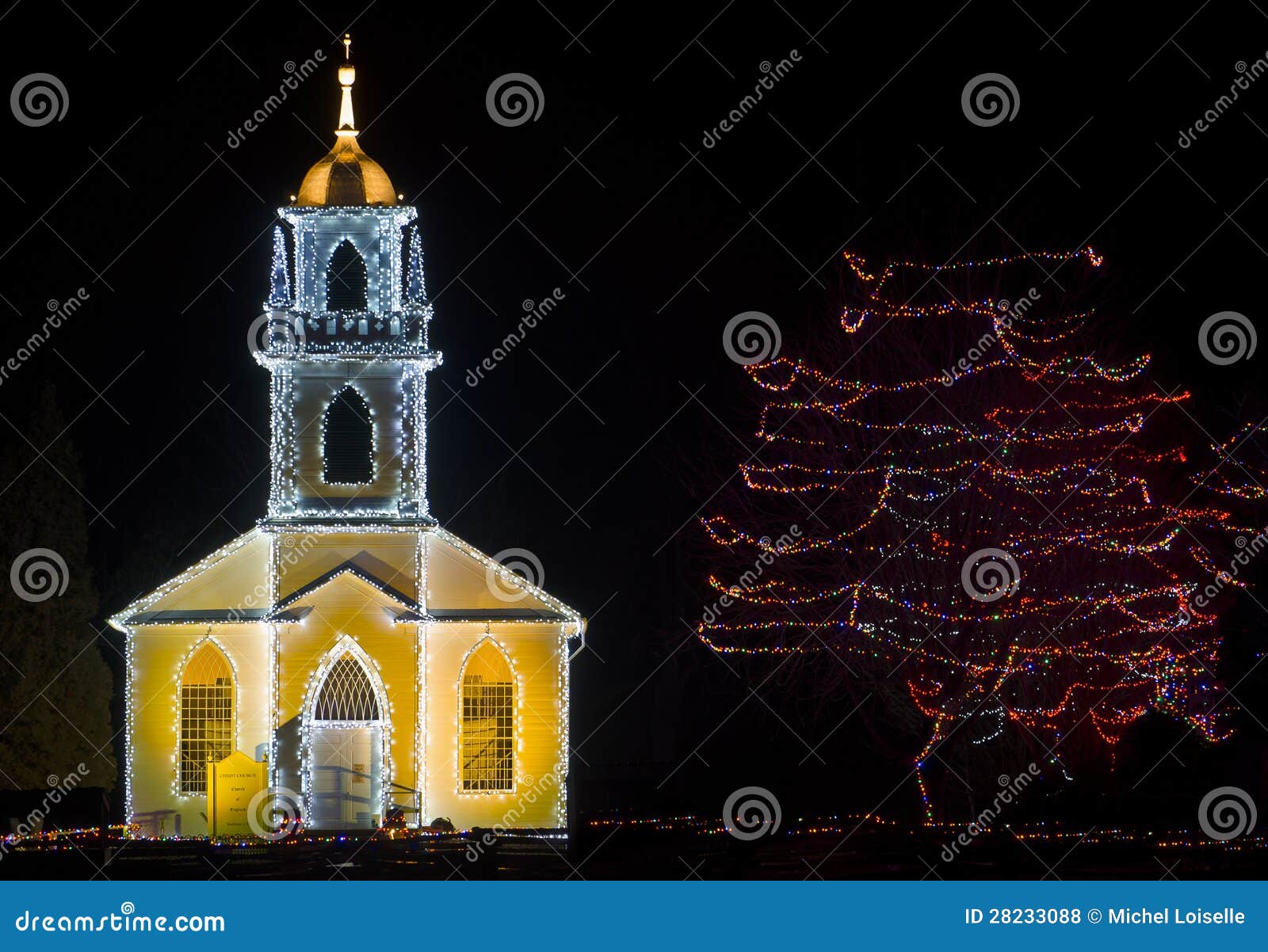 Christmas Church stock photo. Image of holidays, landscape - 28233088