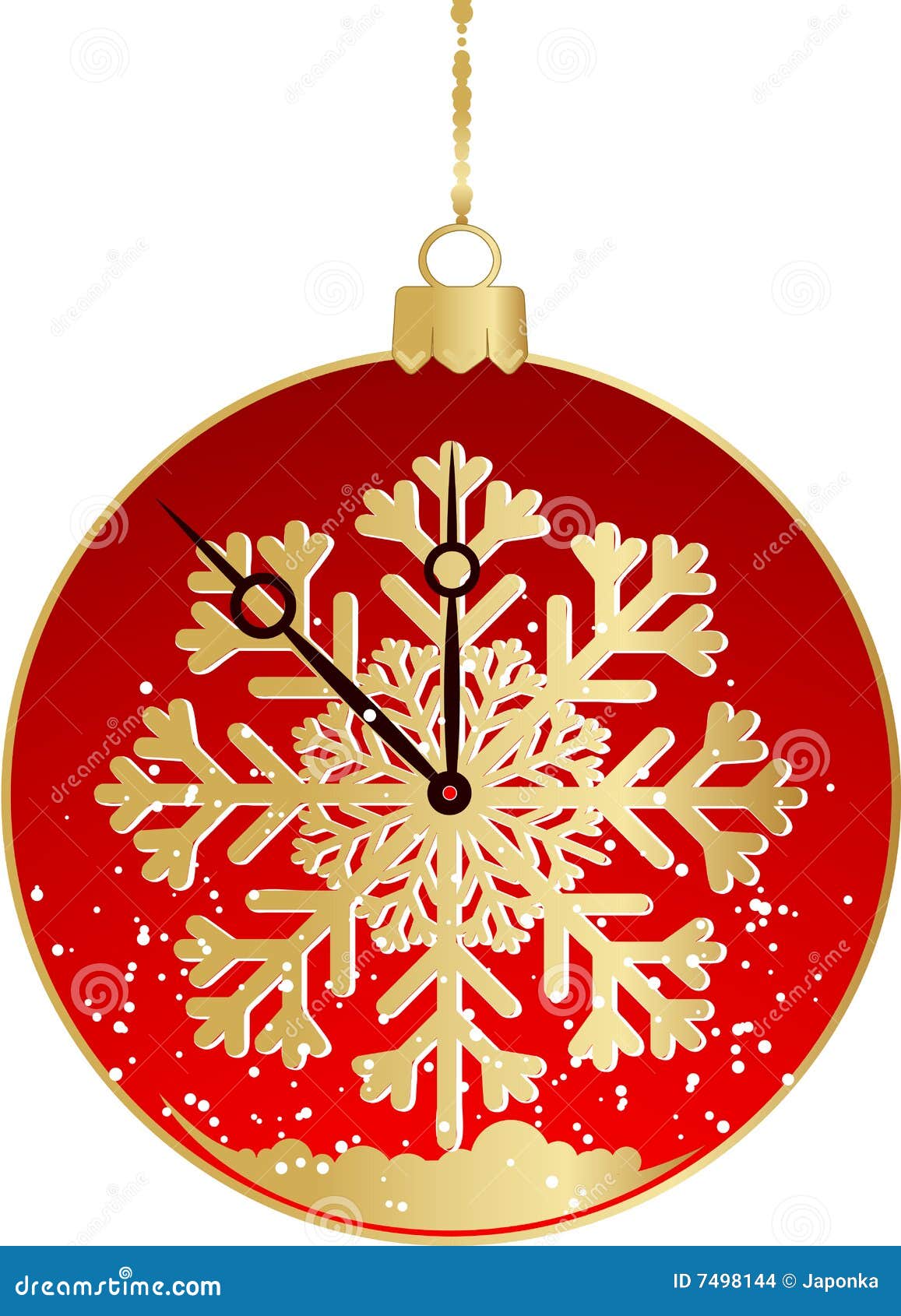 Christmas clock. stock vector. Illustration of abstract - 7498144