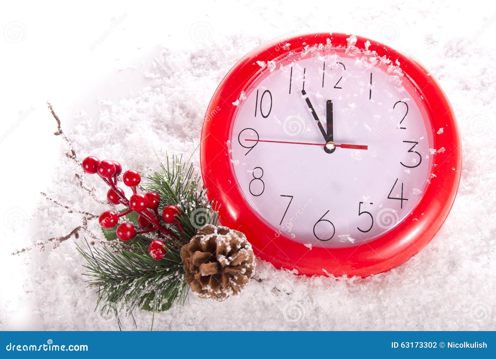 Christmas clock 12 hours stock photo. Image of holiday - 63173302