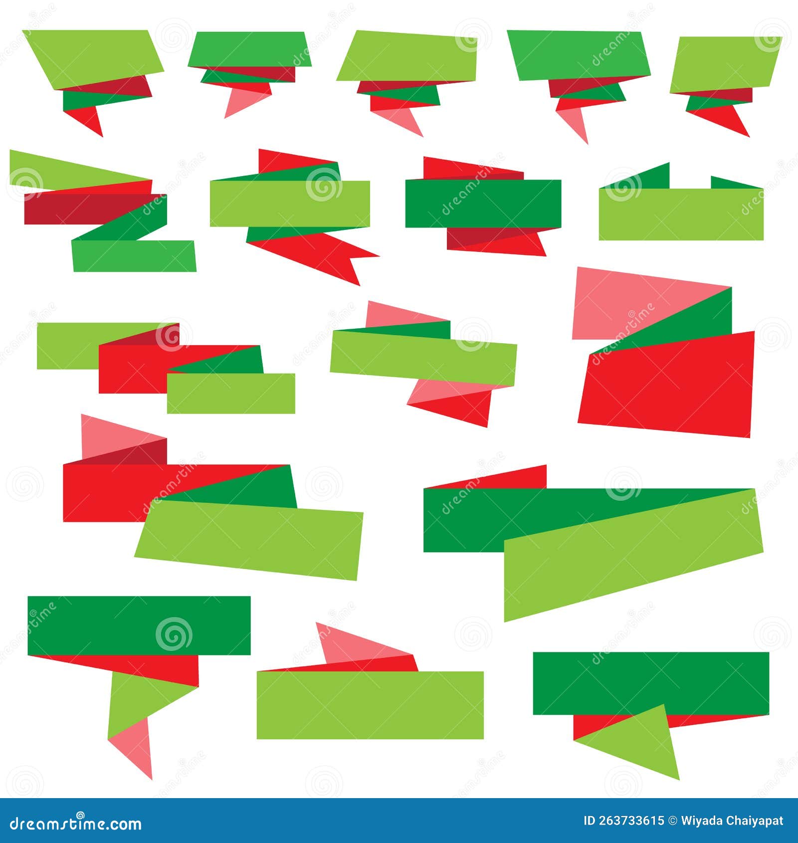 Christmas Colored Paper Labels Bundle Set Stock Illustration ...