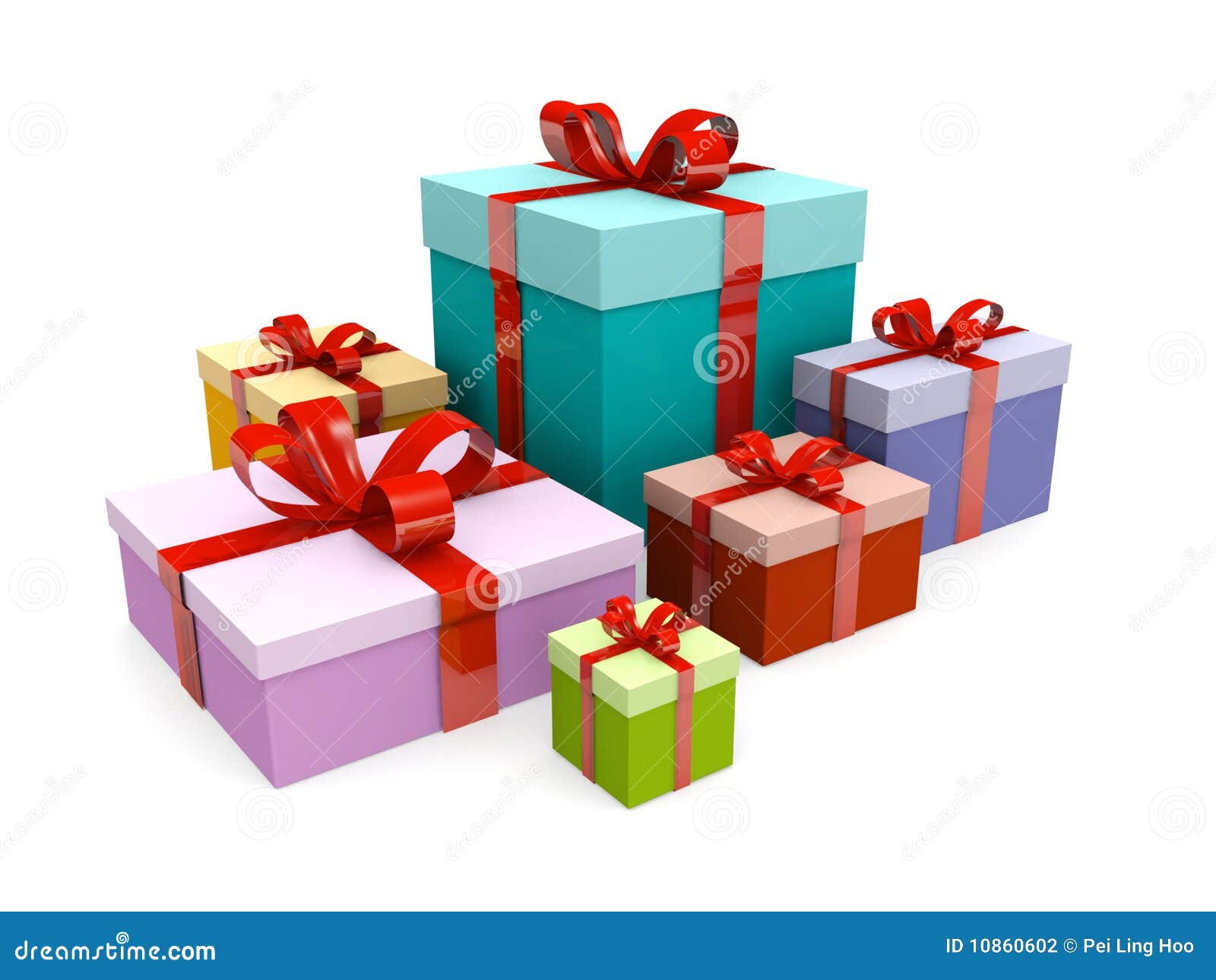 Christmas Colorful Present Gift Box Stock Illustration - Illustration ...