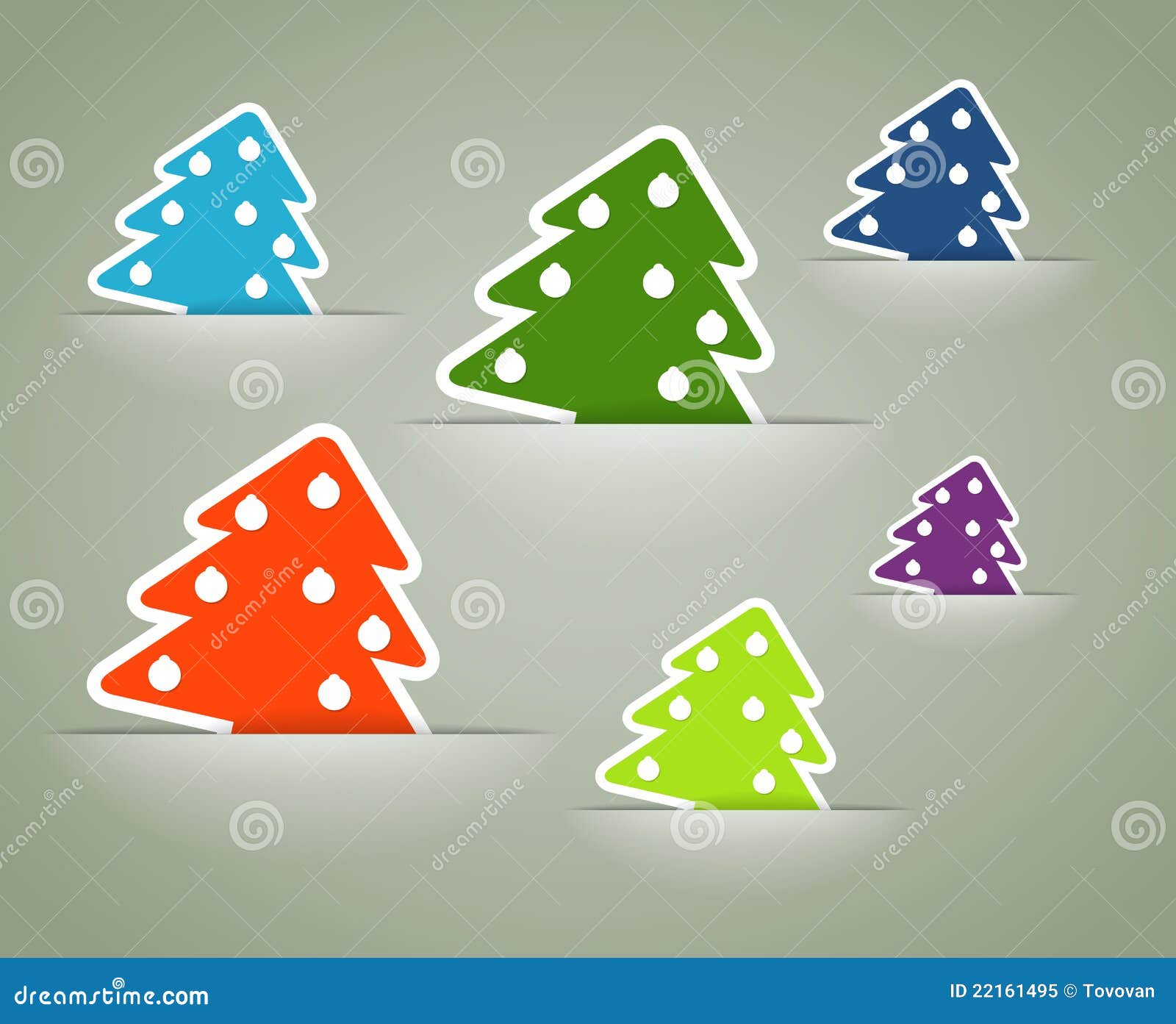 Christmas Colorful Tree Stickers Stock Vector - Illustration of gift ...