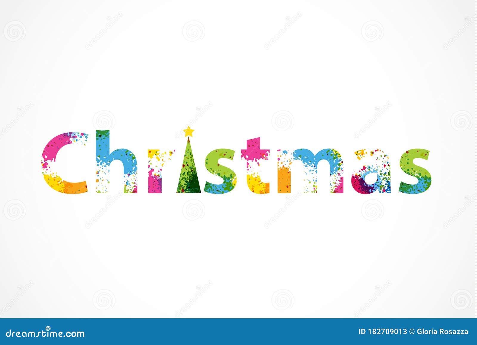 Christmas Colorful Text Word Greetings Card Vector Stock Vector ...