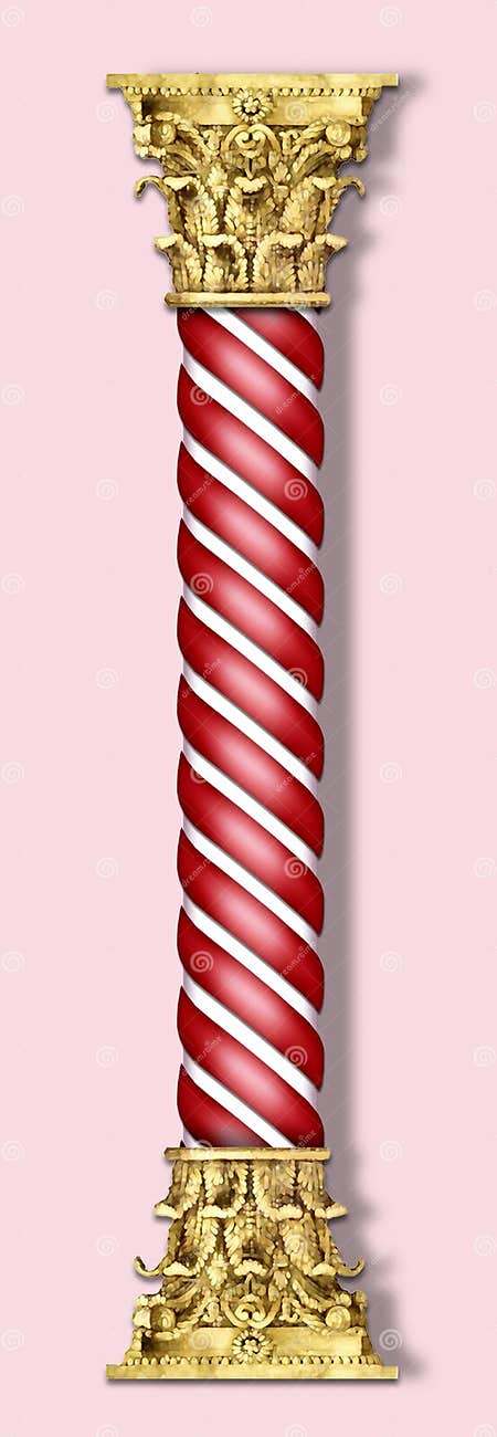 Christmas column in red stock illustration. Illustration of culture ...