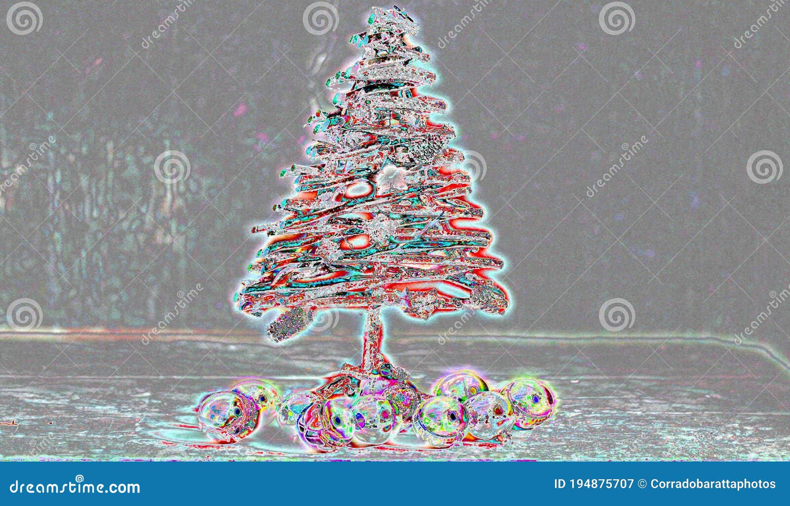 A Christmas Tree with Gray Background Stock Image - Image of greetings ...