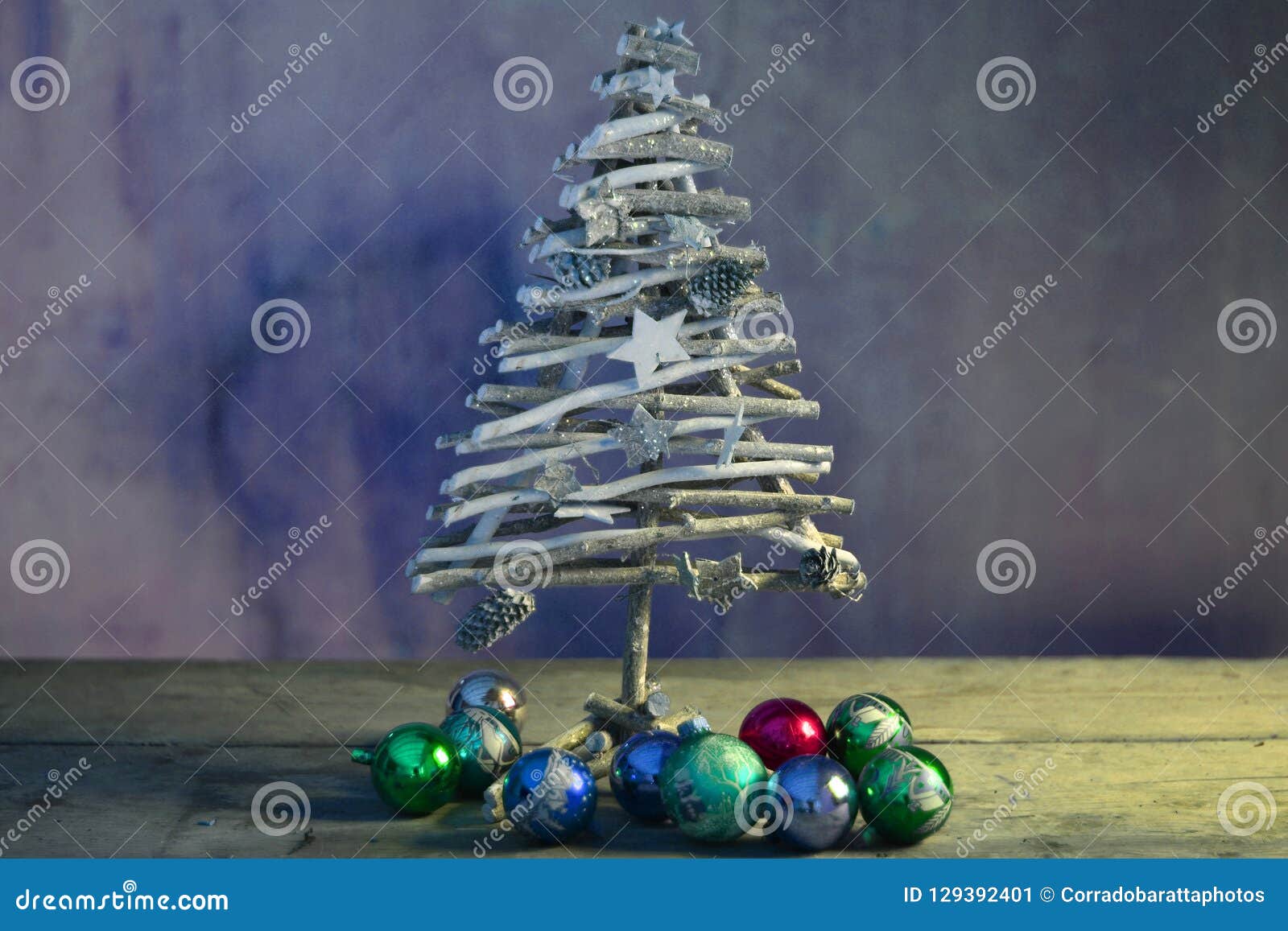 The Christmas Tree Still Bare of Decorations of Balls of Festoons Stock ...