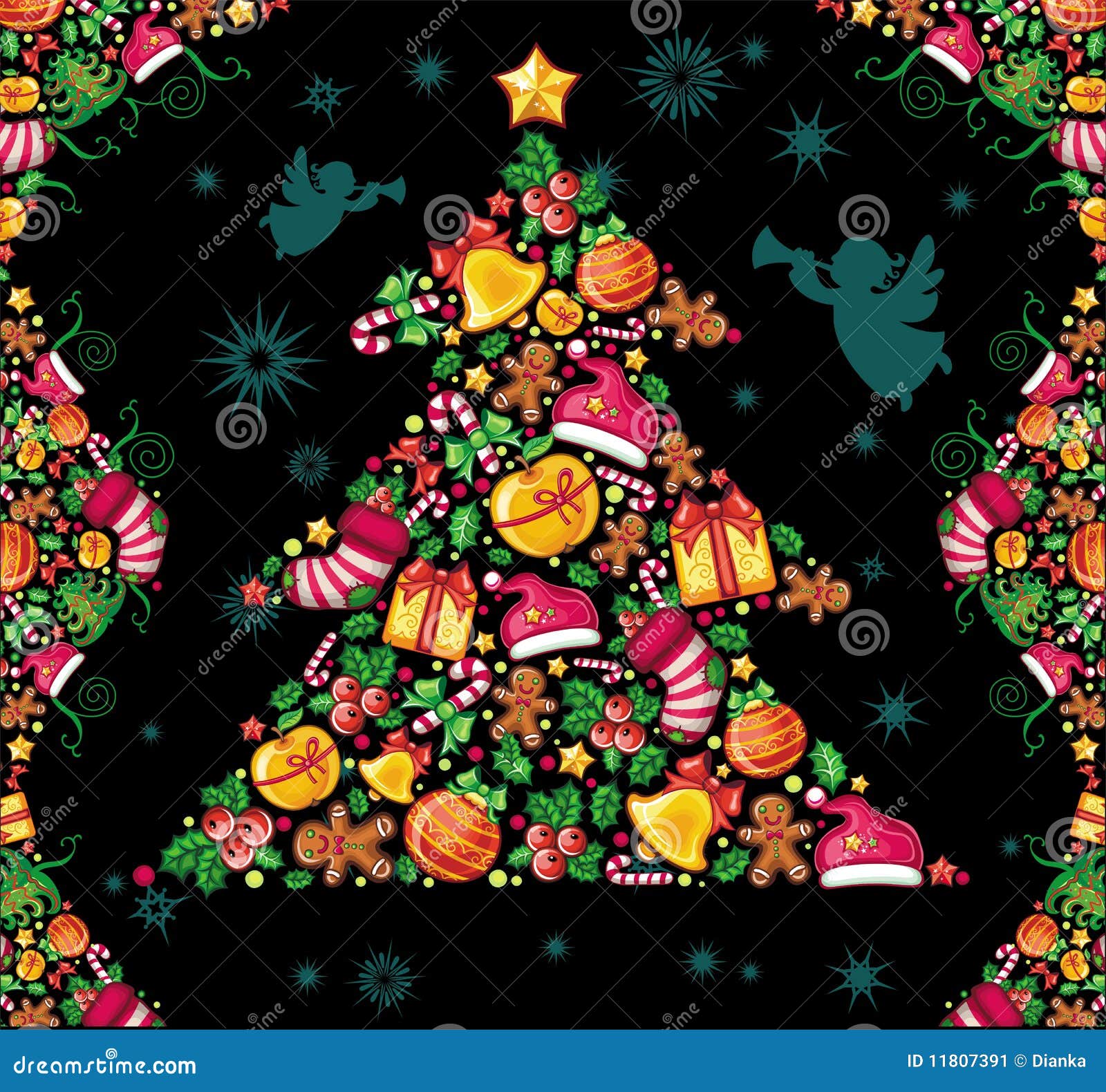 Christmas composition stock vector. Illustration of graphic - 11807391
