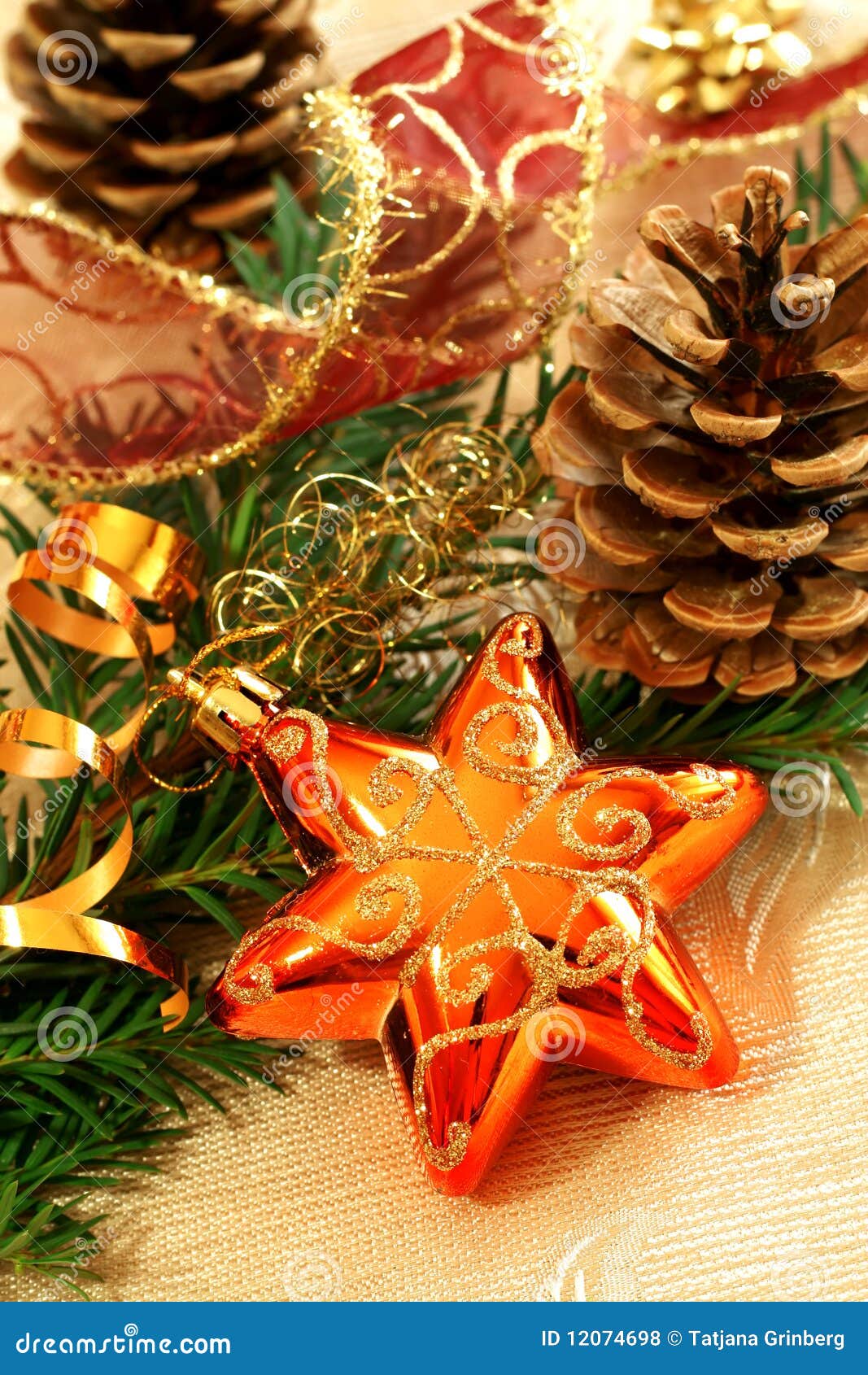 Christmas composition stock photo. Image of silk, satiny - 12074698
