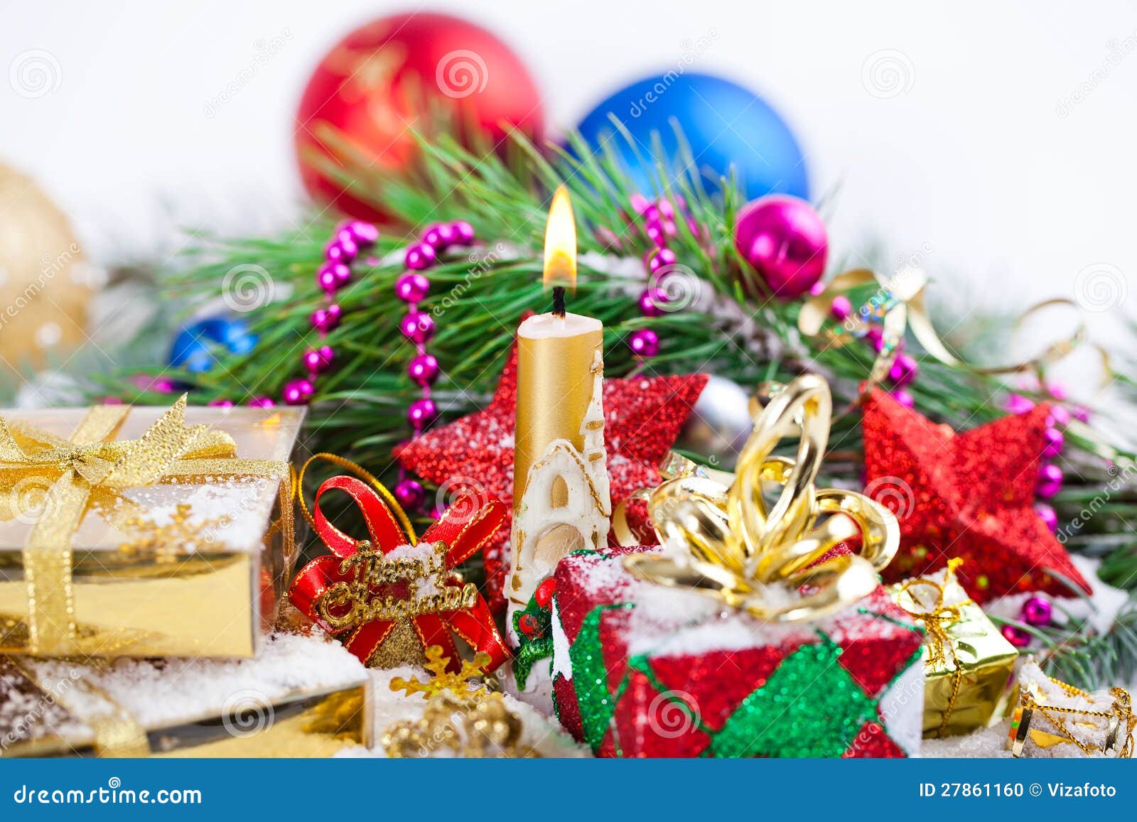 Christmas composition stock photo. Image of sample, pine - 27861160
