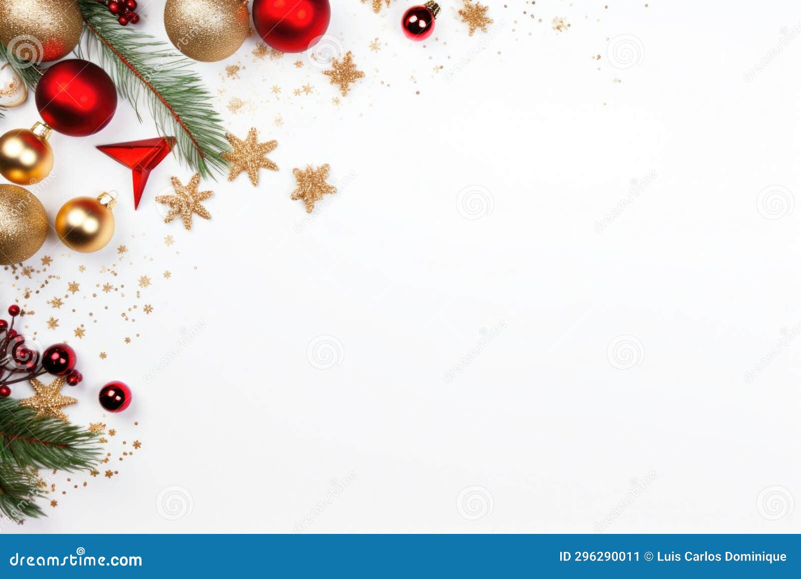 Christmas Composition Background for Greeting Cards, Announcements or ...