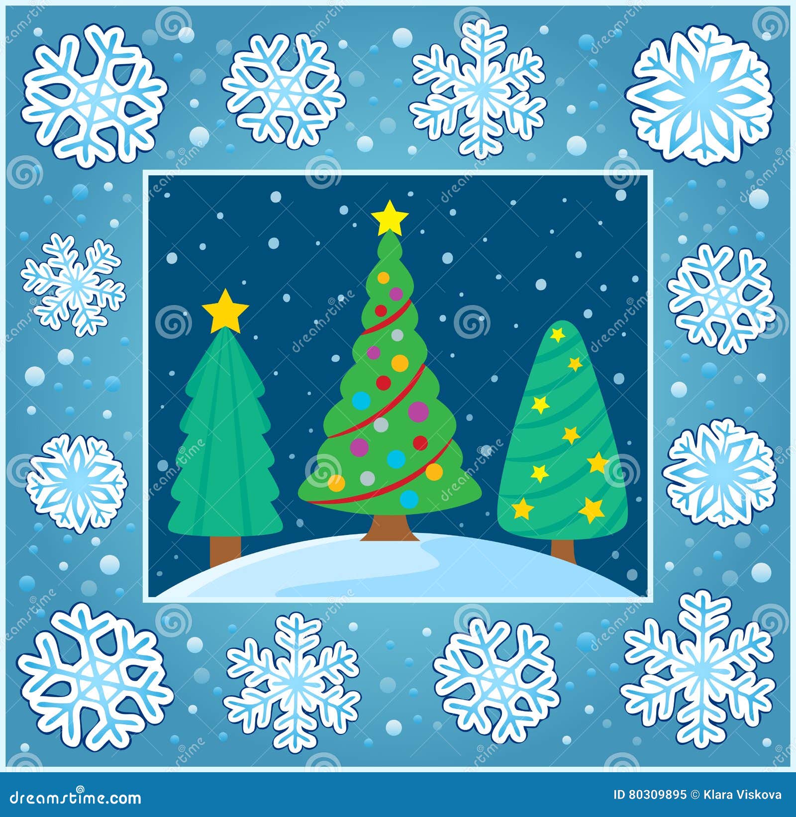Christmas Composition Greeting Card 6 Stock Vector - Illustration of ...