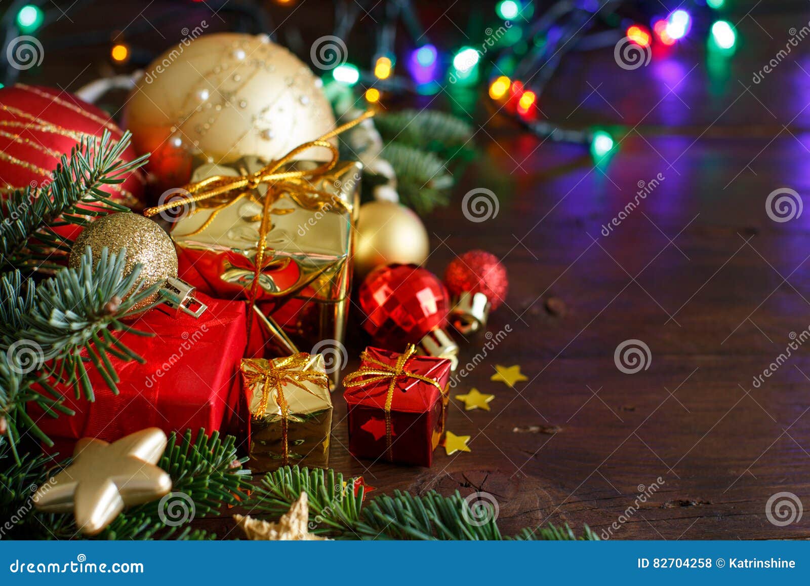 Christmas Composition with Lights Stock Photo - Image of season ...
