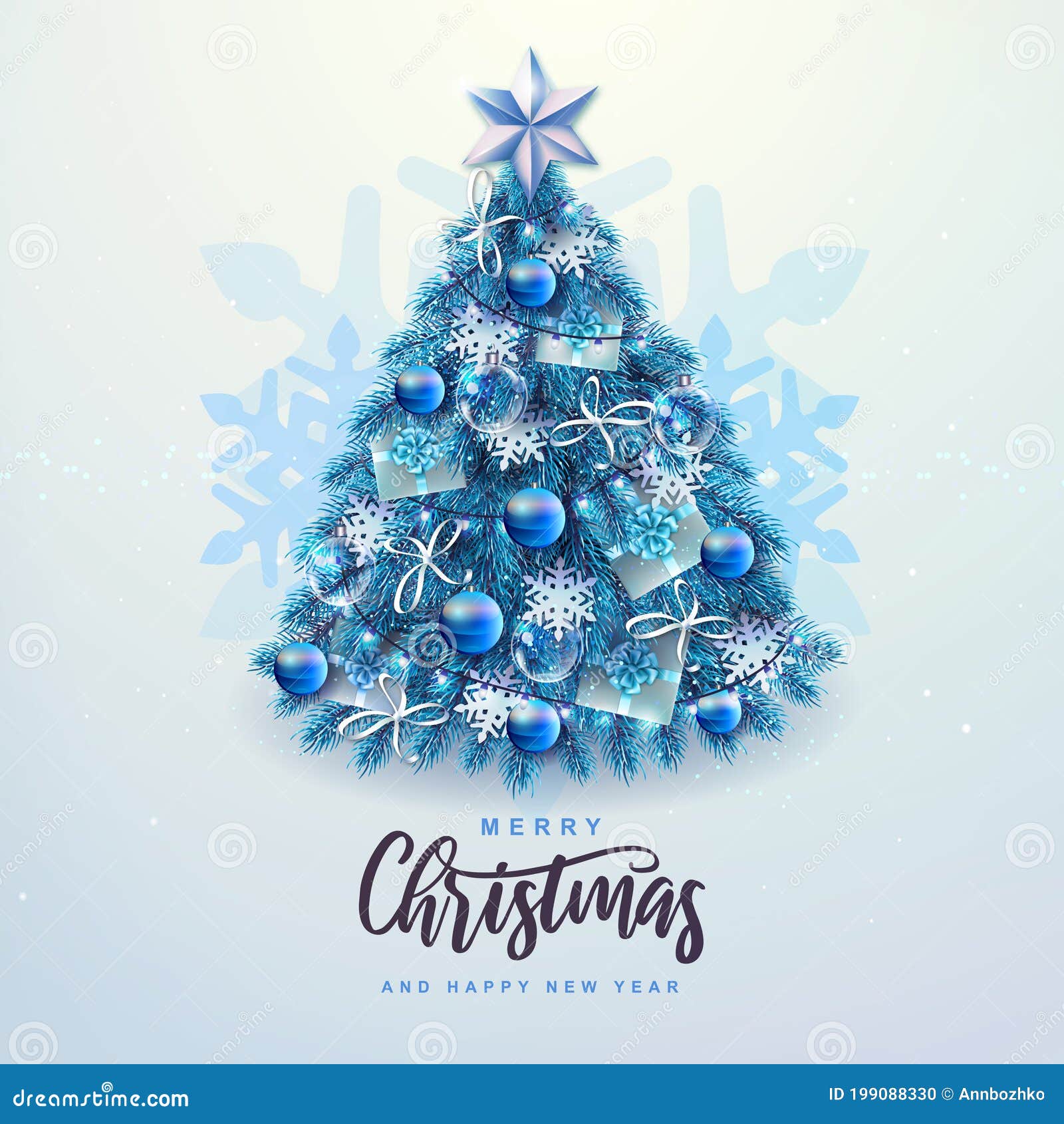 Christmas Concept Design. Holiday Decorative Christmas Tree Stock ...