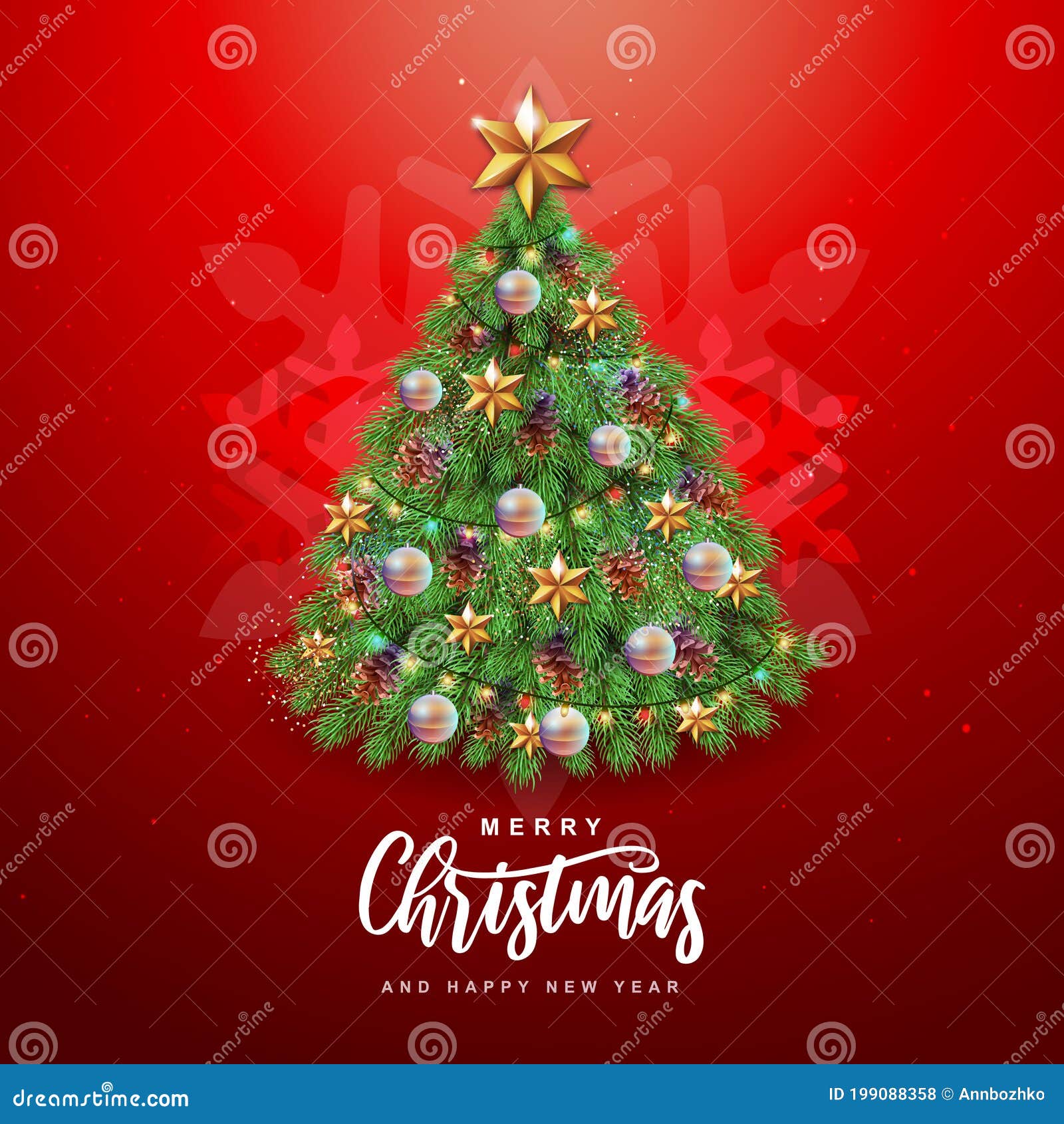 Christmas Concept Design. Holiday Decorative Christmas Tree Stock ...
