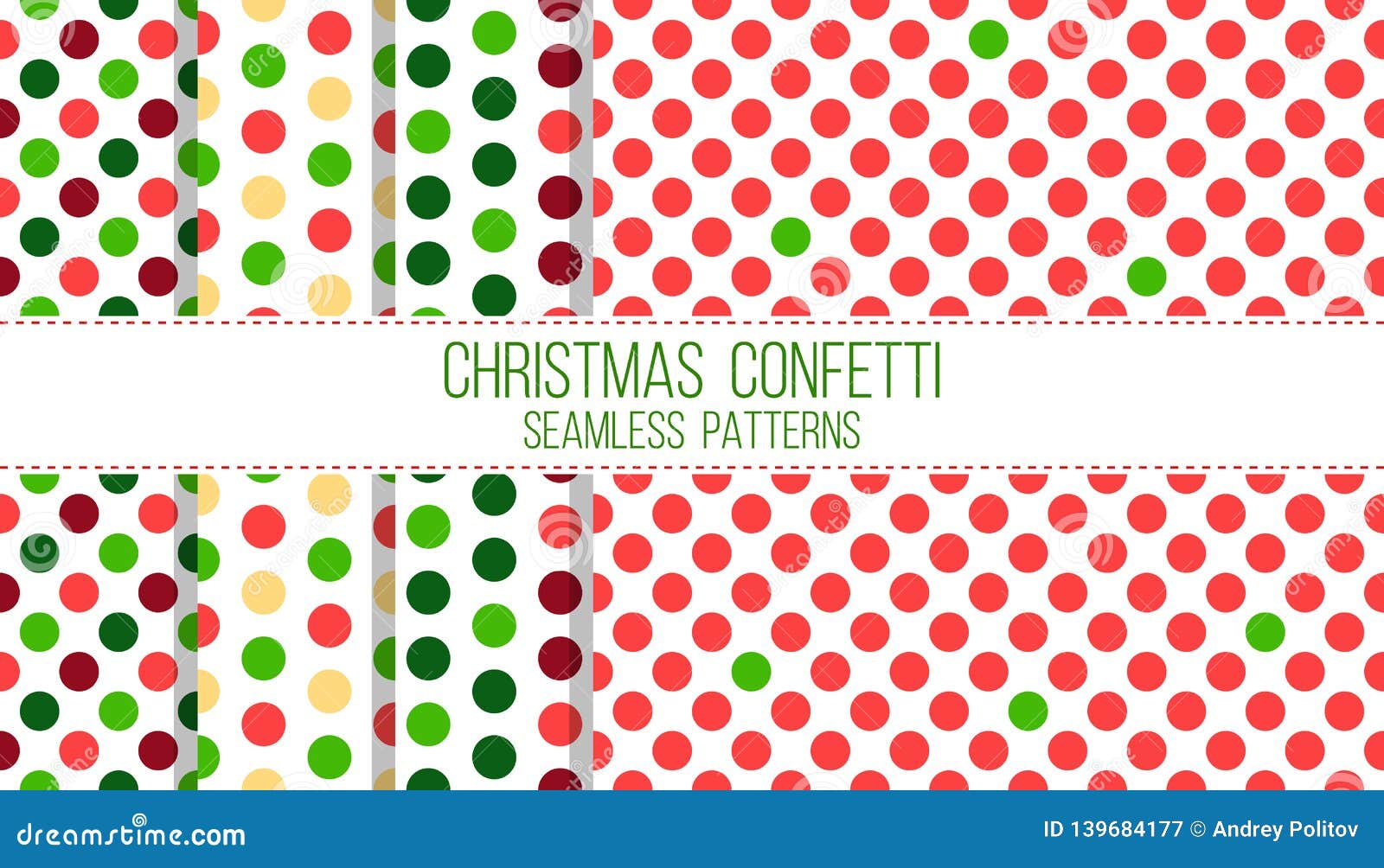 Christmas Confetti, Seamless Patterns Stock Vector - Illustration of ...