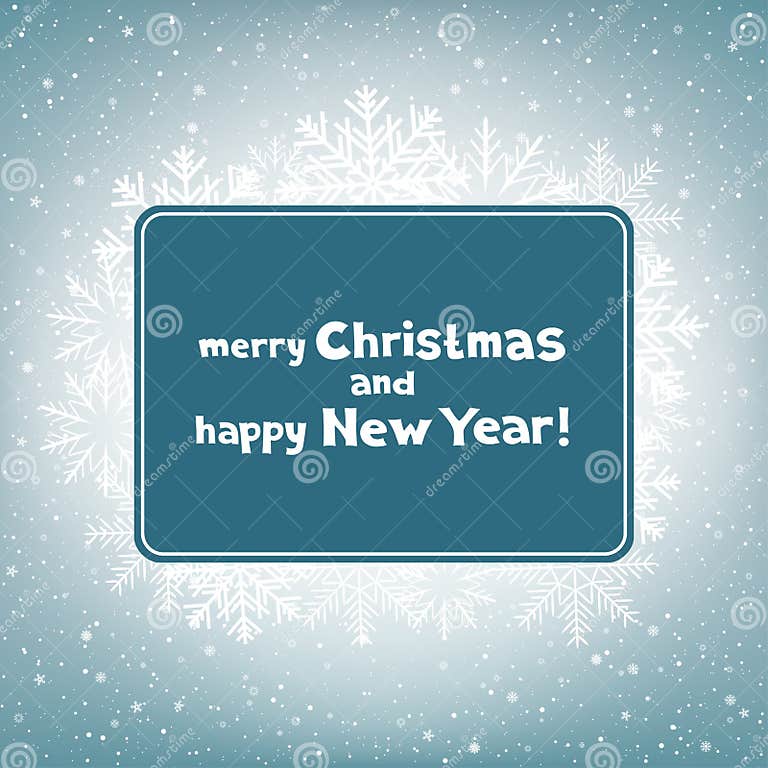Christmas Congratulation Rectangular Snow Stock Vector - Illustration ...