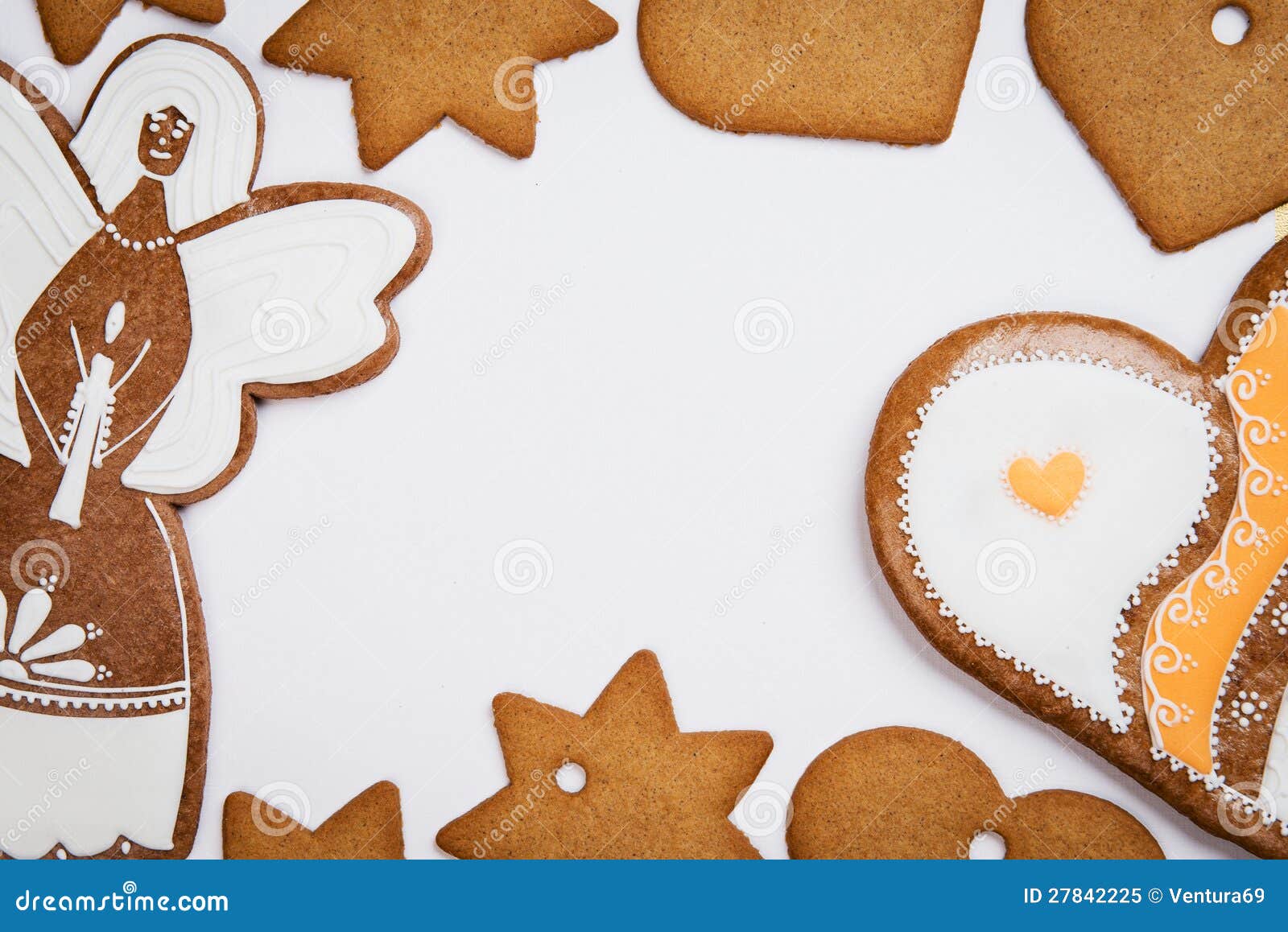 Christmas cookie frame stock image. Image of golden, cake - 27842225