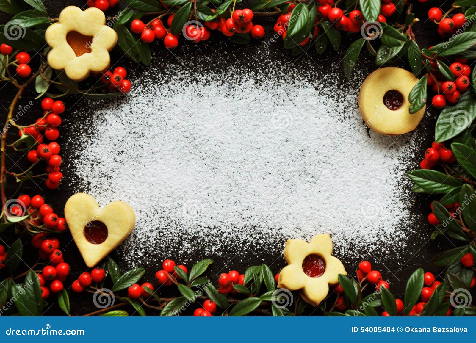 Christmas cookie frame stock photo. Image of wooden, cooking - 54005404