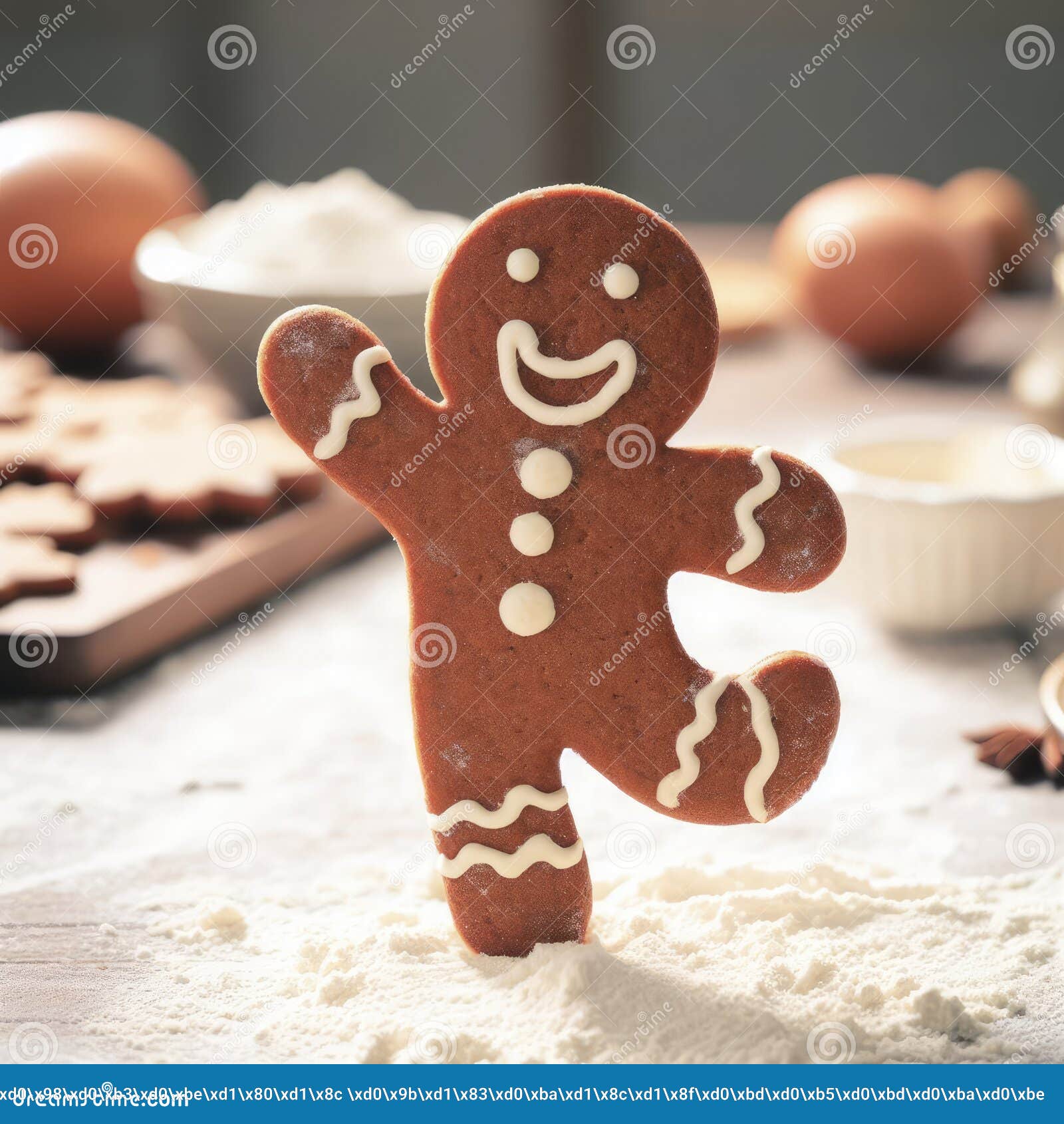 Christmas Cookie Man. Ai Generative Stock Illustration - Illustration ...