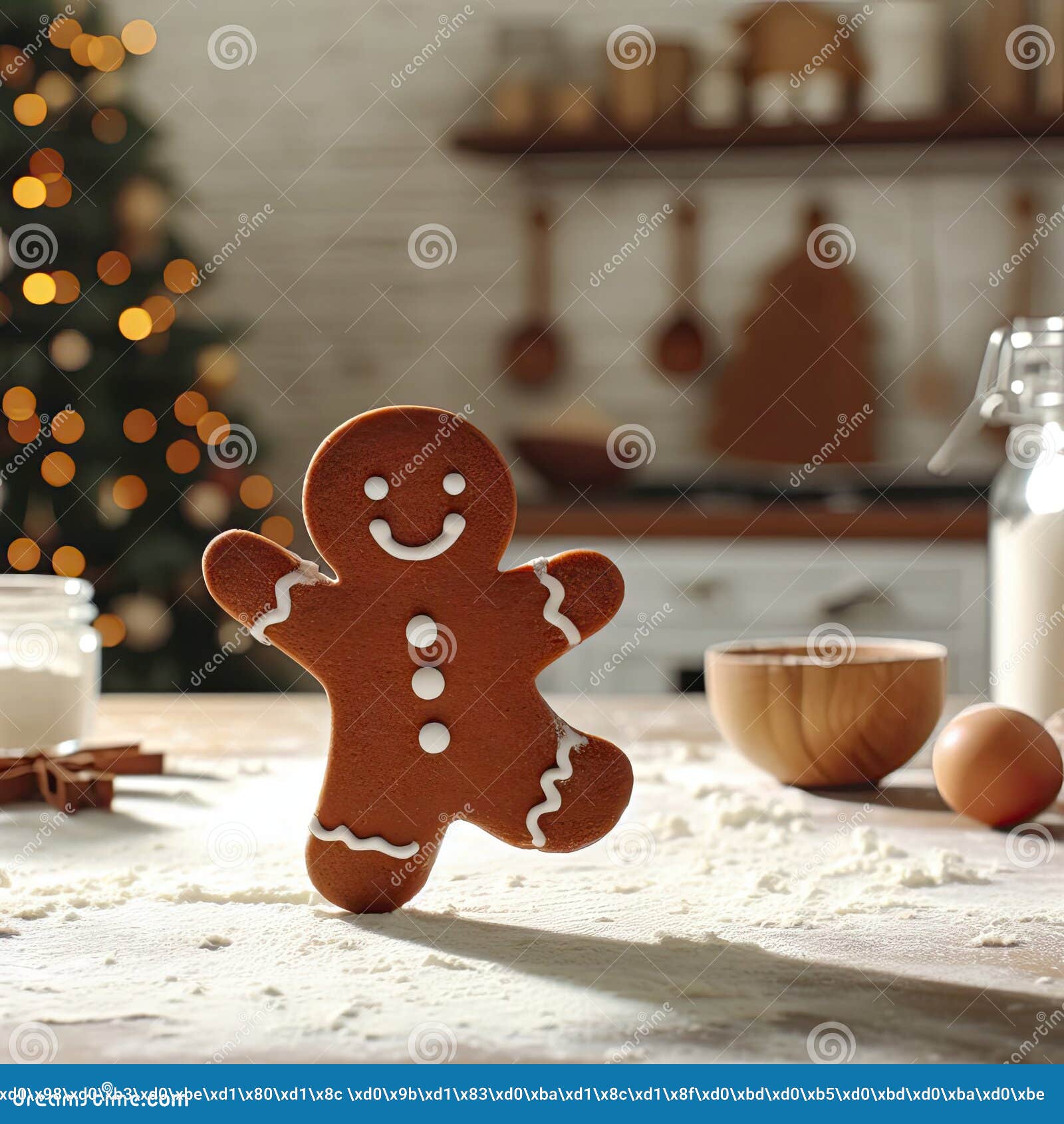 Christmas Cookie Man. Ai Generative Stock Illustration - Illustration ...