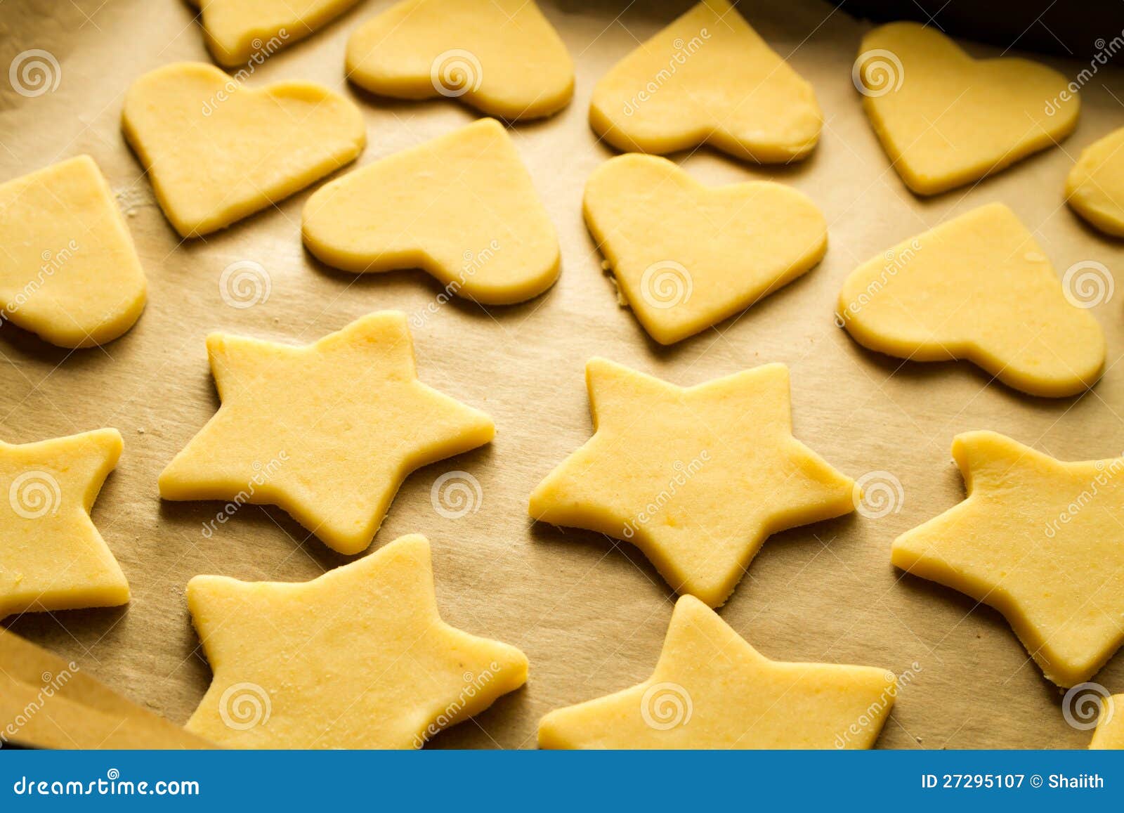 Christmas Cookies on a Baking Tray Stock Image - Image of paper ...