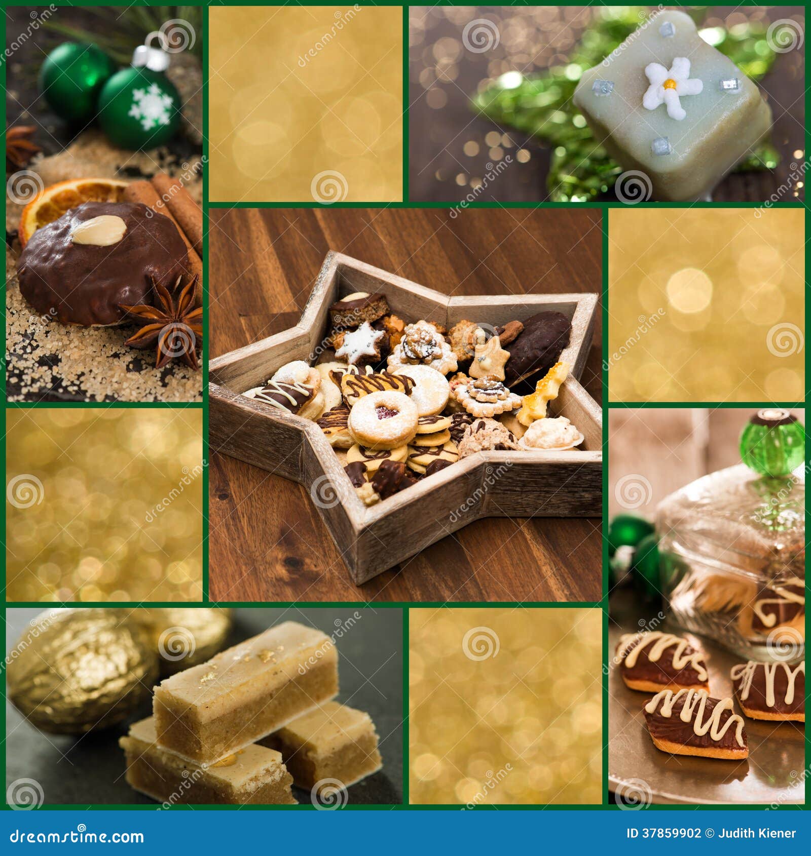 Christmas cookies collage stock photo. Image of green - 37859902